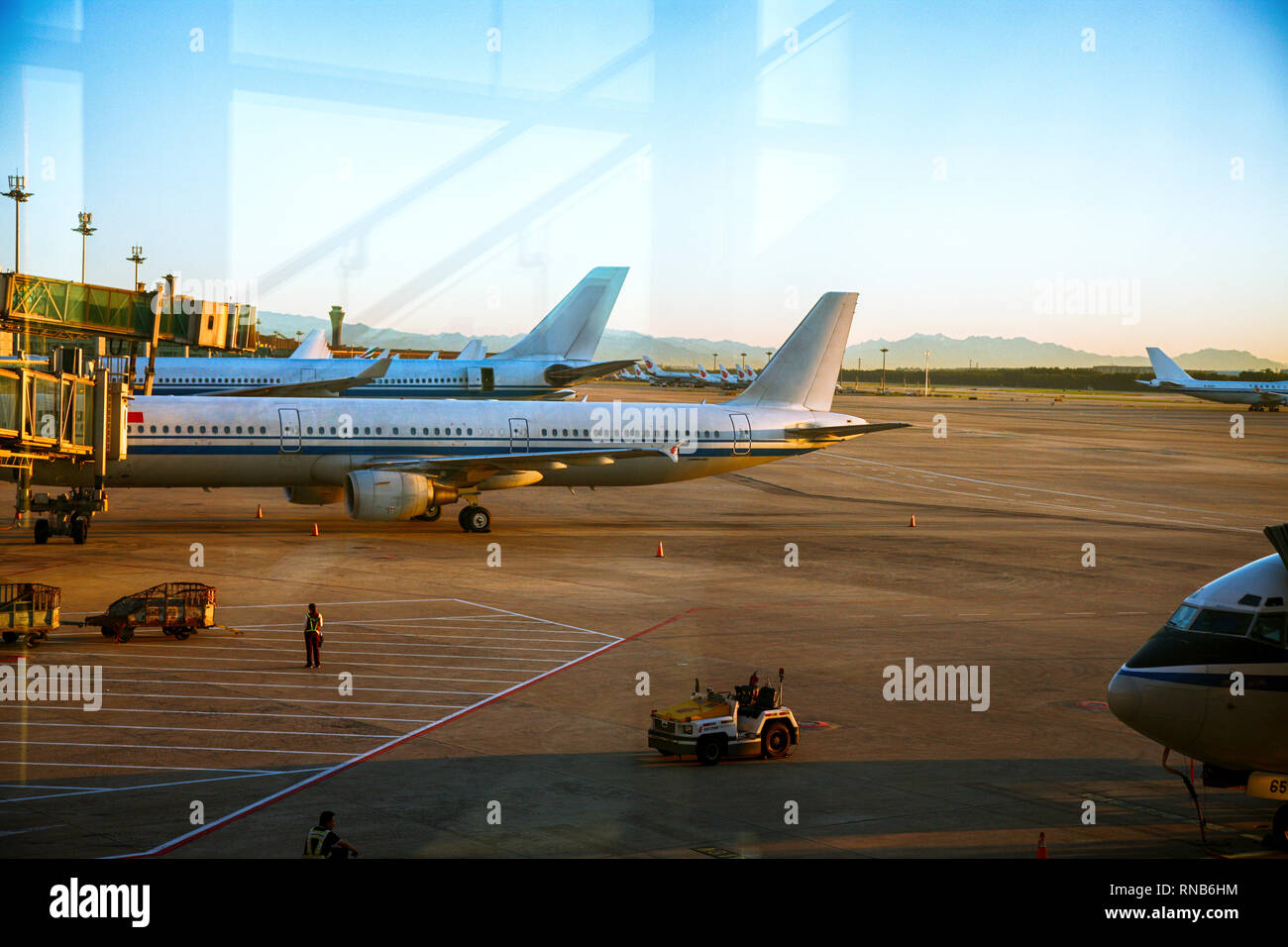 The airport tarmac Stock Photo - Alamy