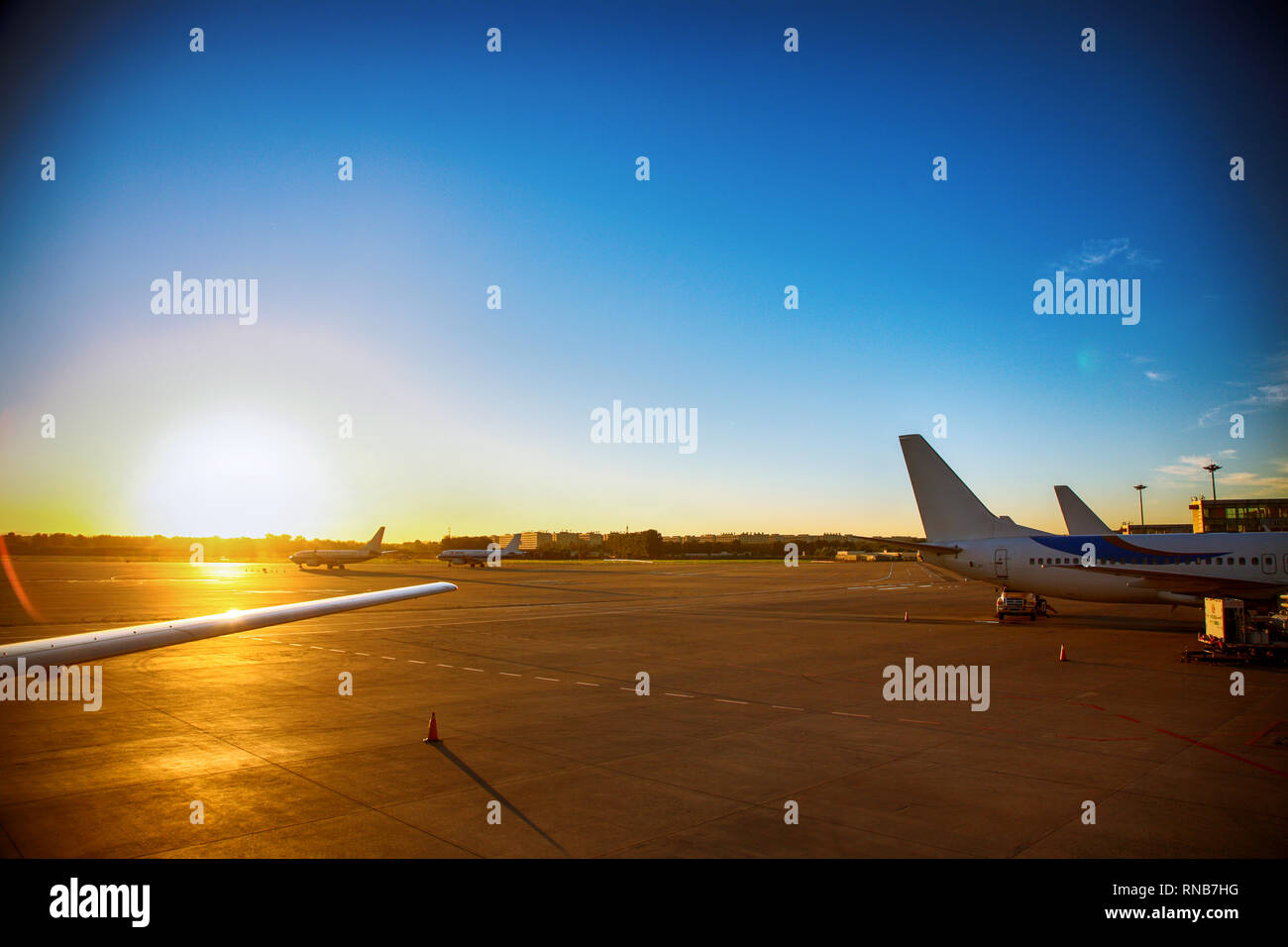 The airport tarmac Stock Photo - Alamy