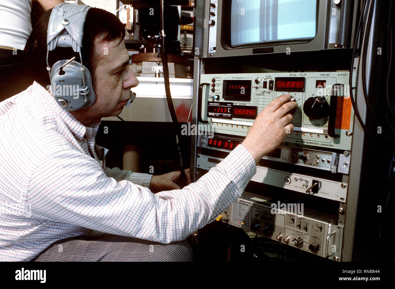 An electrical engineer operates the computer control panel adjusting ...