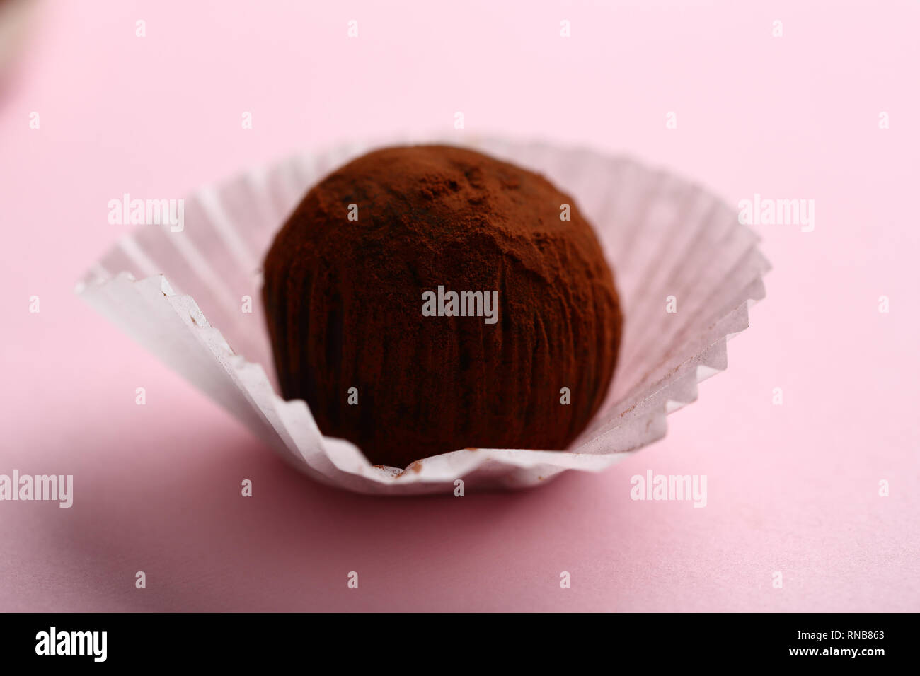 Chocolate truffle close-up Stock Photo - Alamy