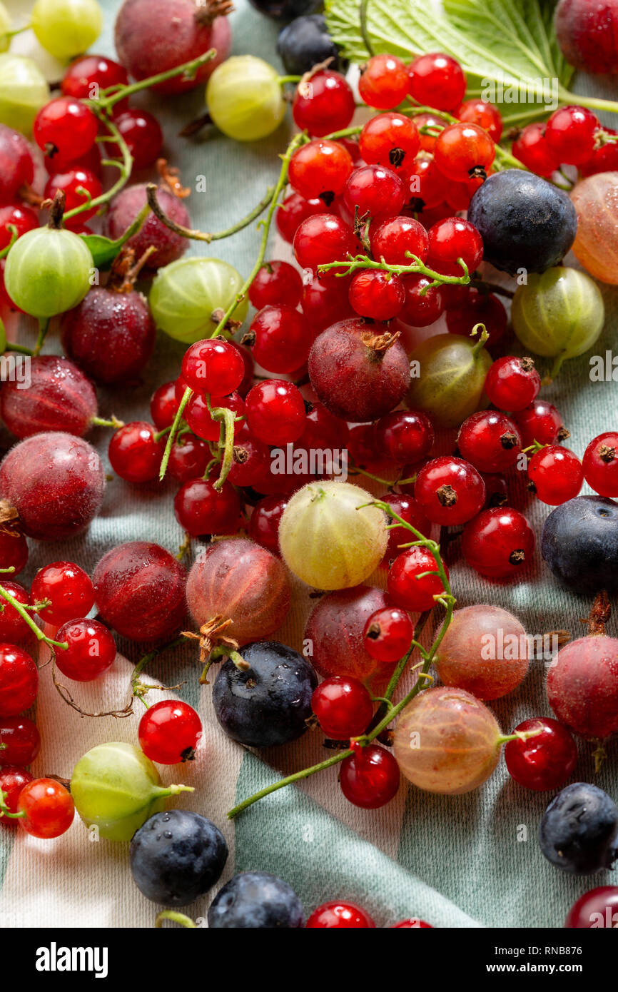 Fresh berry mix above Stock Photo - Alamy