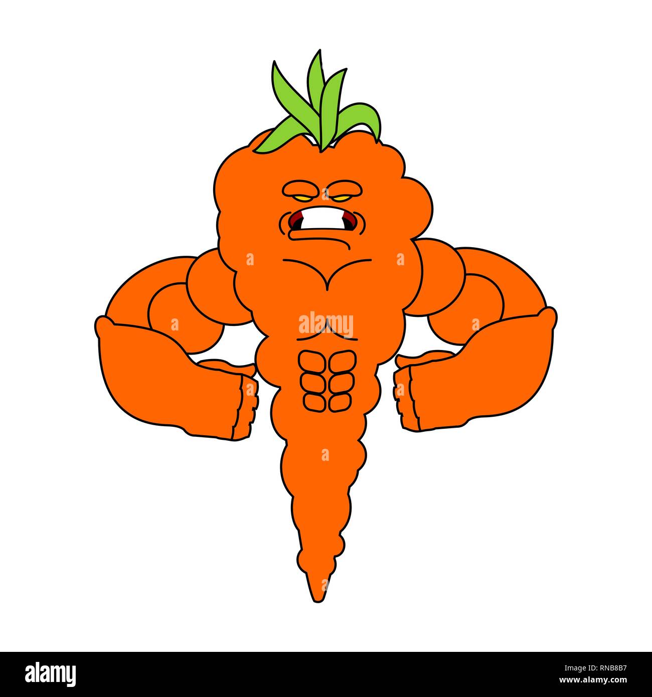 Carrot Strong Cool serious. Vegetable powerful strict. Vector ...