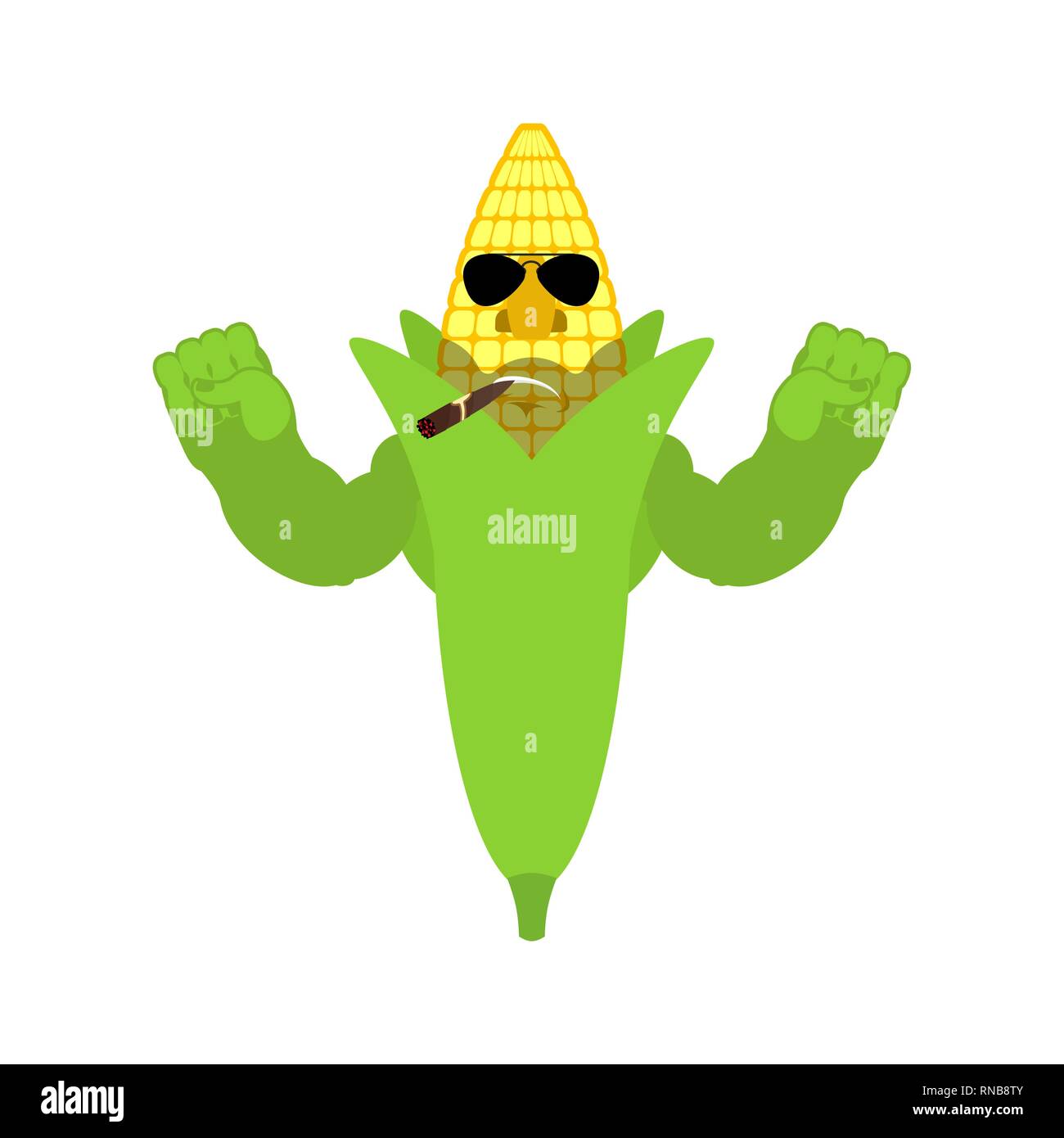 Corn Strong Cool serious. maize powerful strict. Cereals Vector ...