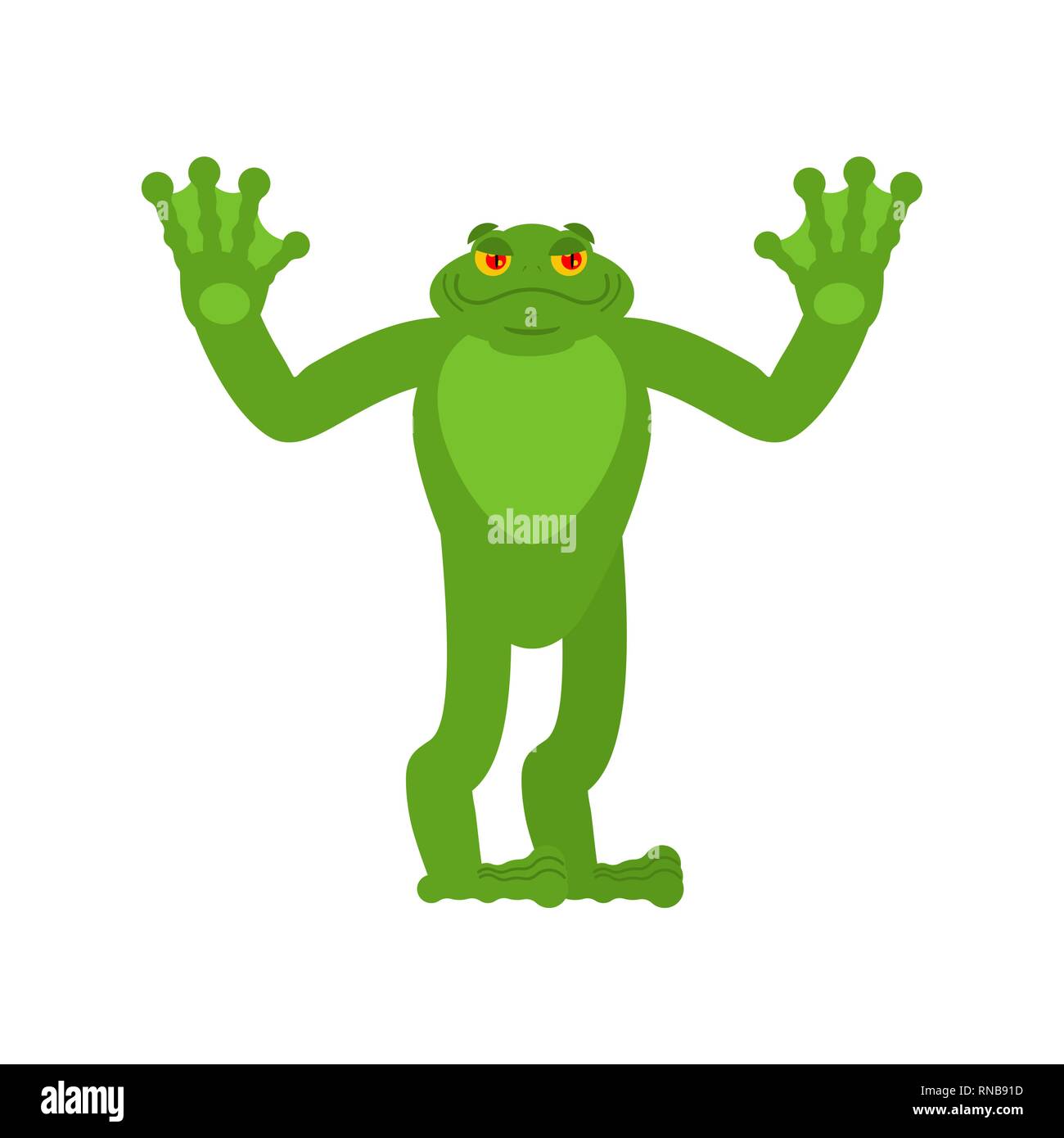 Frog happy. Toad merry emotions. Anuran Joyful. Vector illustration ...