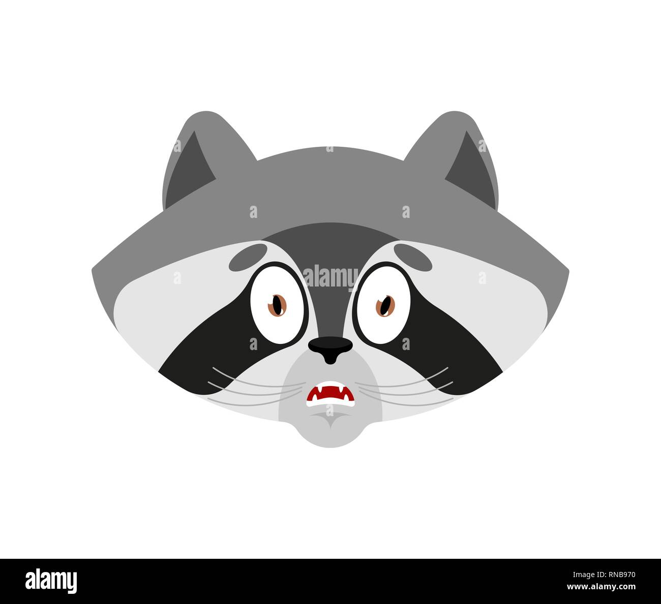 Raccoon scared OMG emotion. Racoon Oh my God emoji. Frightened Coon ...