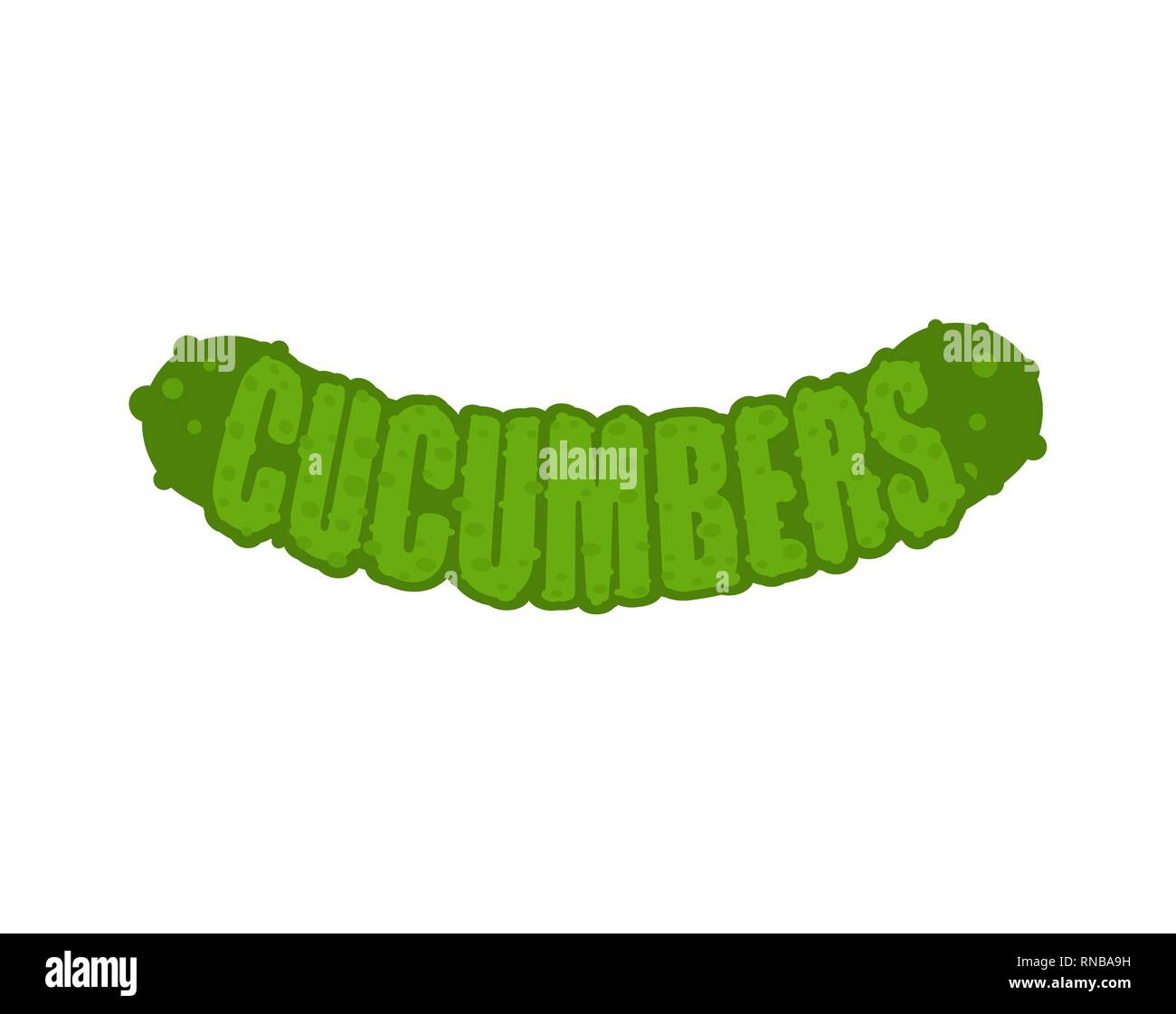 Cucumber Lettering symbol. Vegetable Typography vector illustration ...