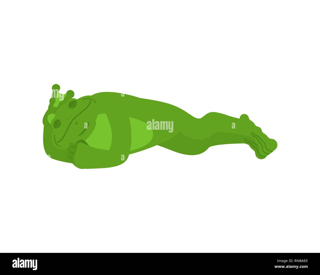 Frog sleeping. Toad asleep emotions. Anuran dormant. Vector ...