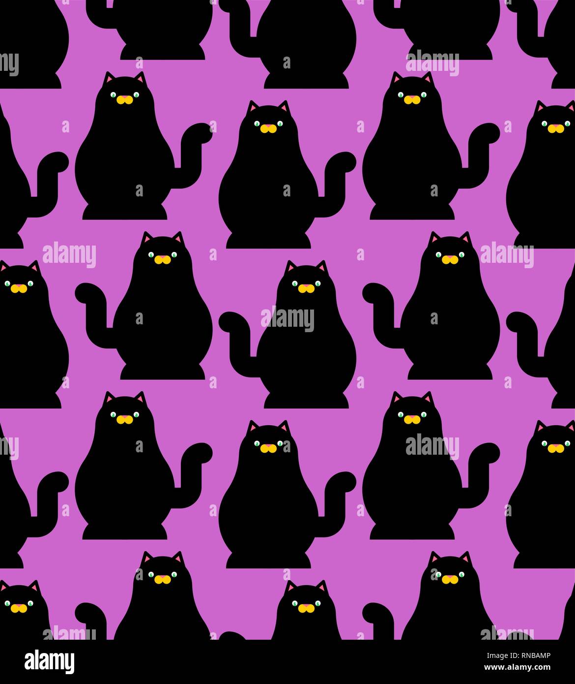 Black cat pattern seamless. Pet background vector Stock Vector Image ...