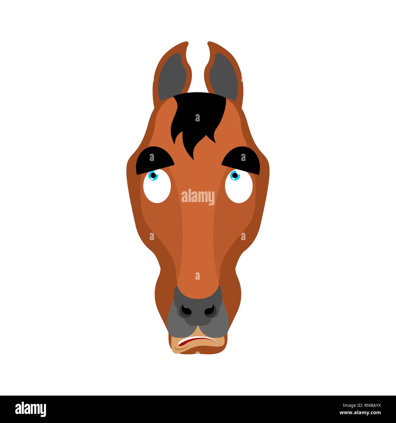 Horse confused oops. Steed perplexed emotions. hoss surprise. Vector ...