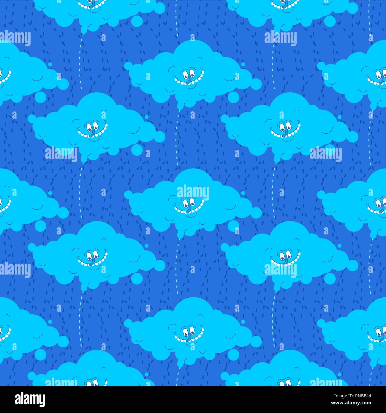 Cloud Funny pattern seamless. Cheerful clouds background. Vector ...
