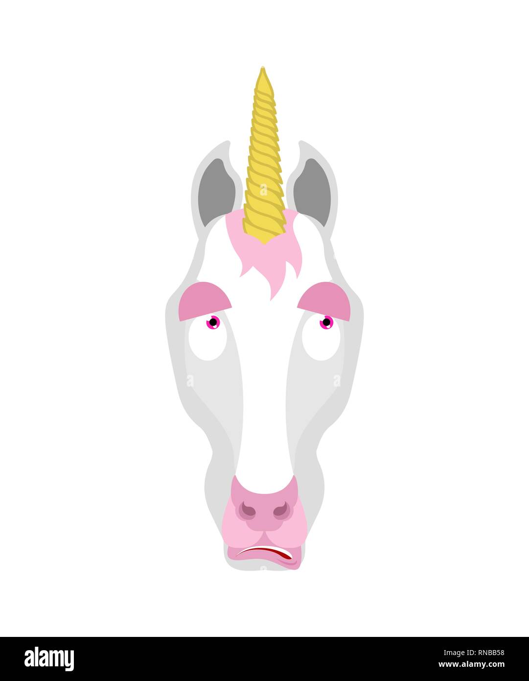 Unicorn confused emoji oops. Magic horse perplexed emotions. Fairy ...
