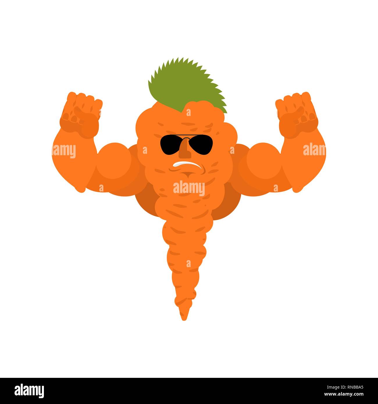 Carrot Strong Cool serious. Vegetable powerful strict. Vector ...