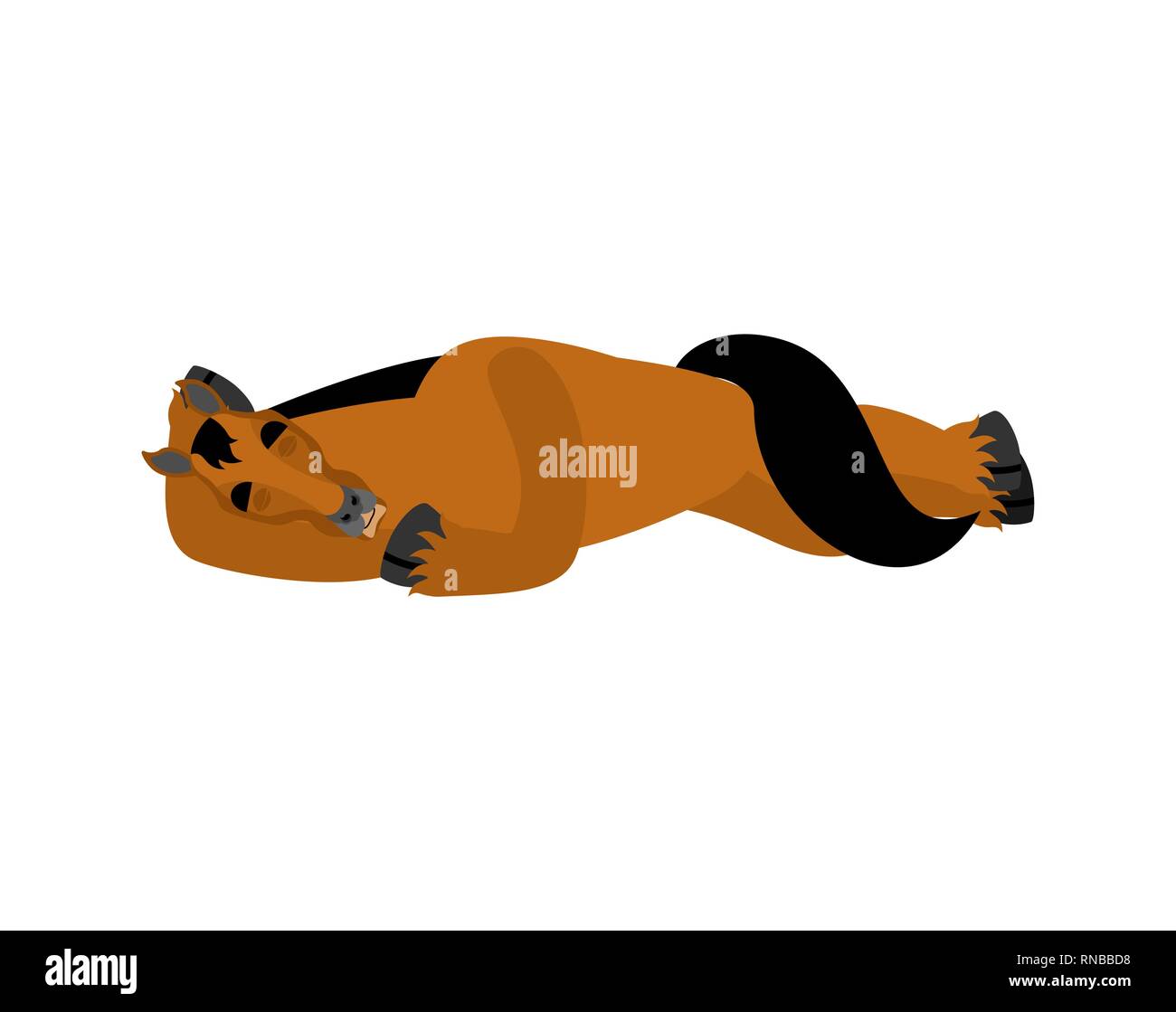 Horse sleeping. Steed asleep emotions. hoss dormant. Vector ...