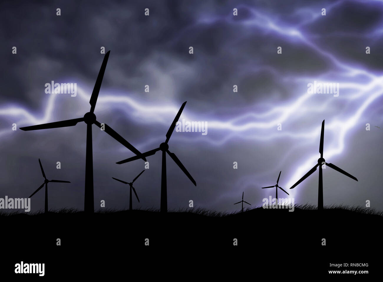 Wind turbine lightning hi-res stock photography and images - Alamy