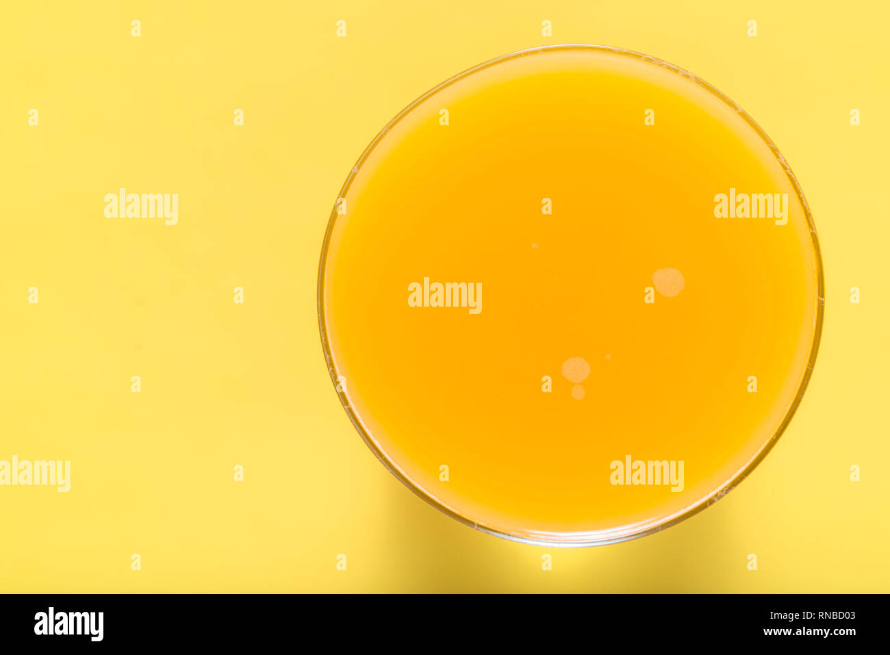 Fresh juice in a glass. Orange juice, from above Stock Photo - Alamy