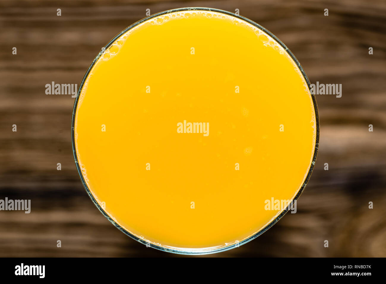 Fresh juice, top view. Orange juice in a glass Stock Photo - Alamy