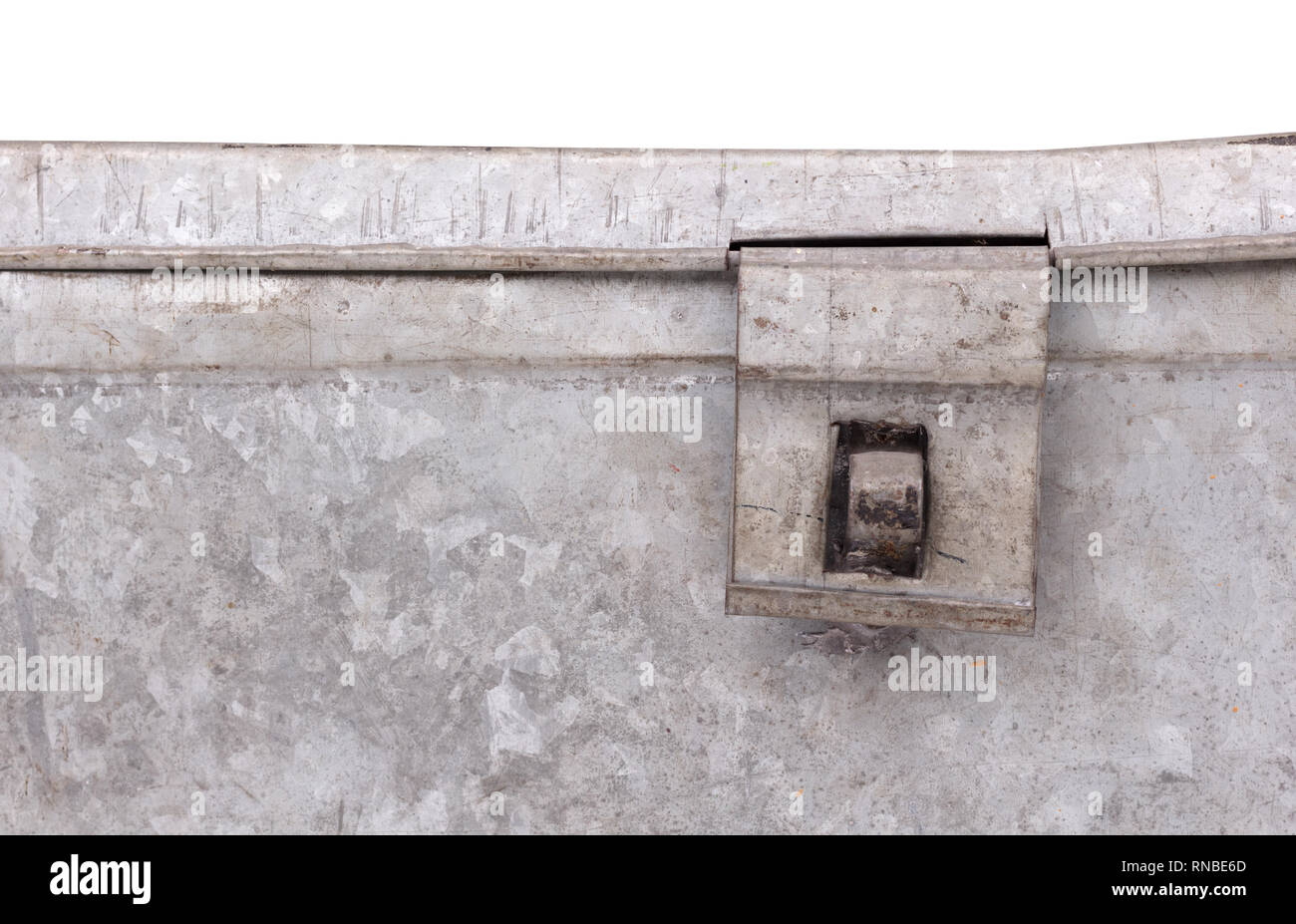 Part of an old metal box isolated on white background - Used for ...