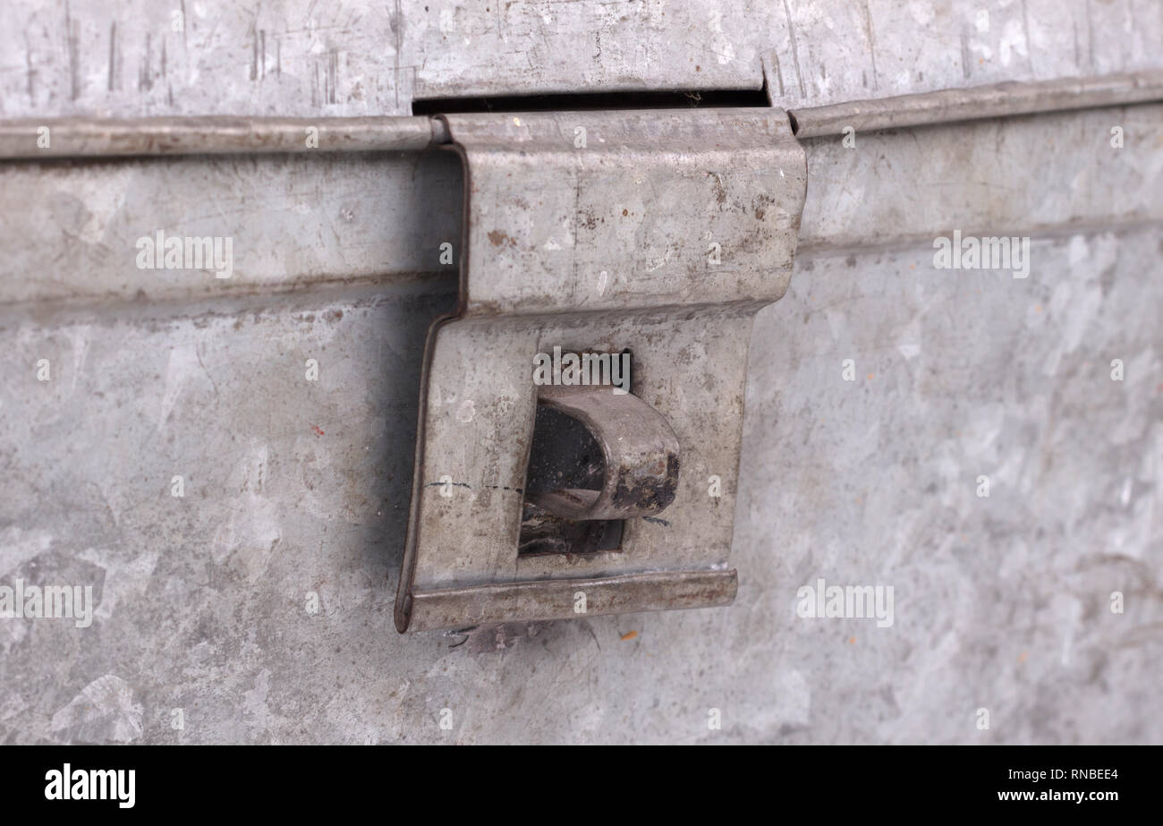 Part of an old metal box isolated on white background - Used for ...