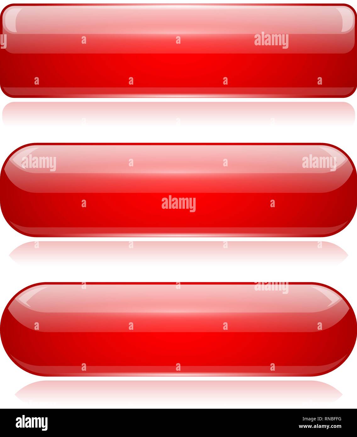 Red 3d glass buttons Stock Vector Image & Art - Alamy