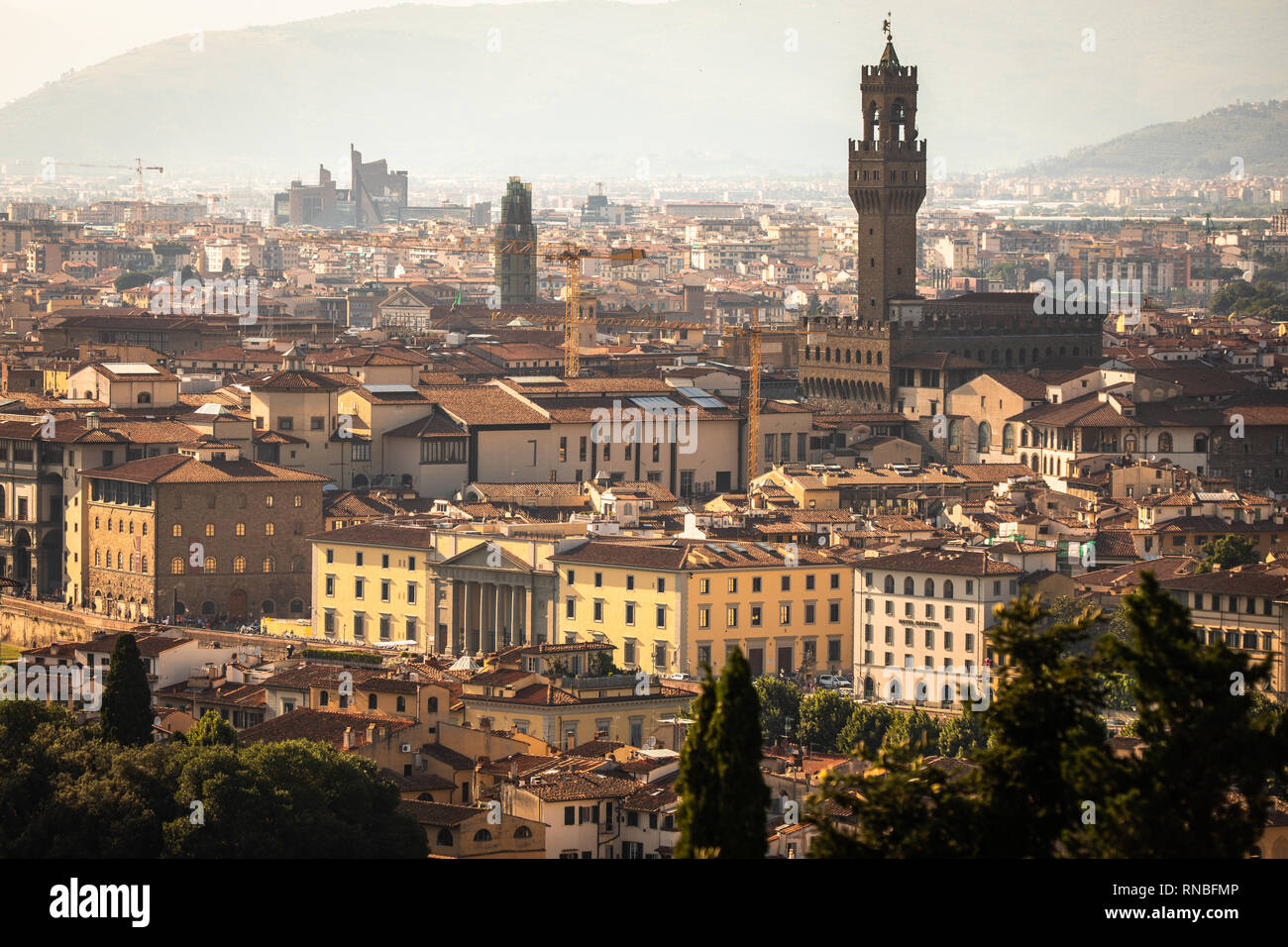 Beautiful Florence sunset city skyline with Florence Duomo Panorama of ...