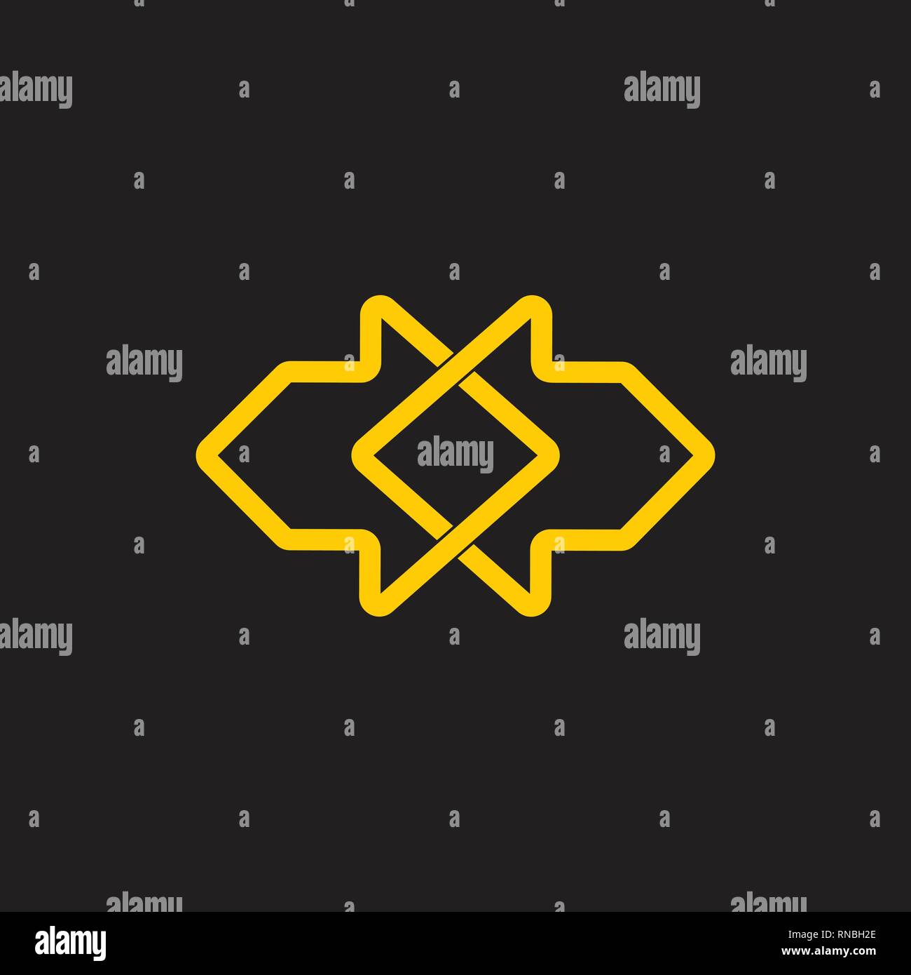 linked arrows line art logo vector Stock Vector Image & Art - Alamy