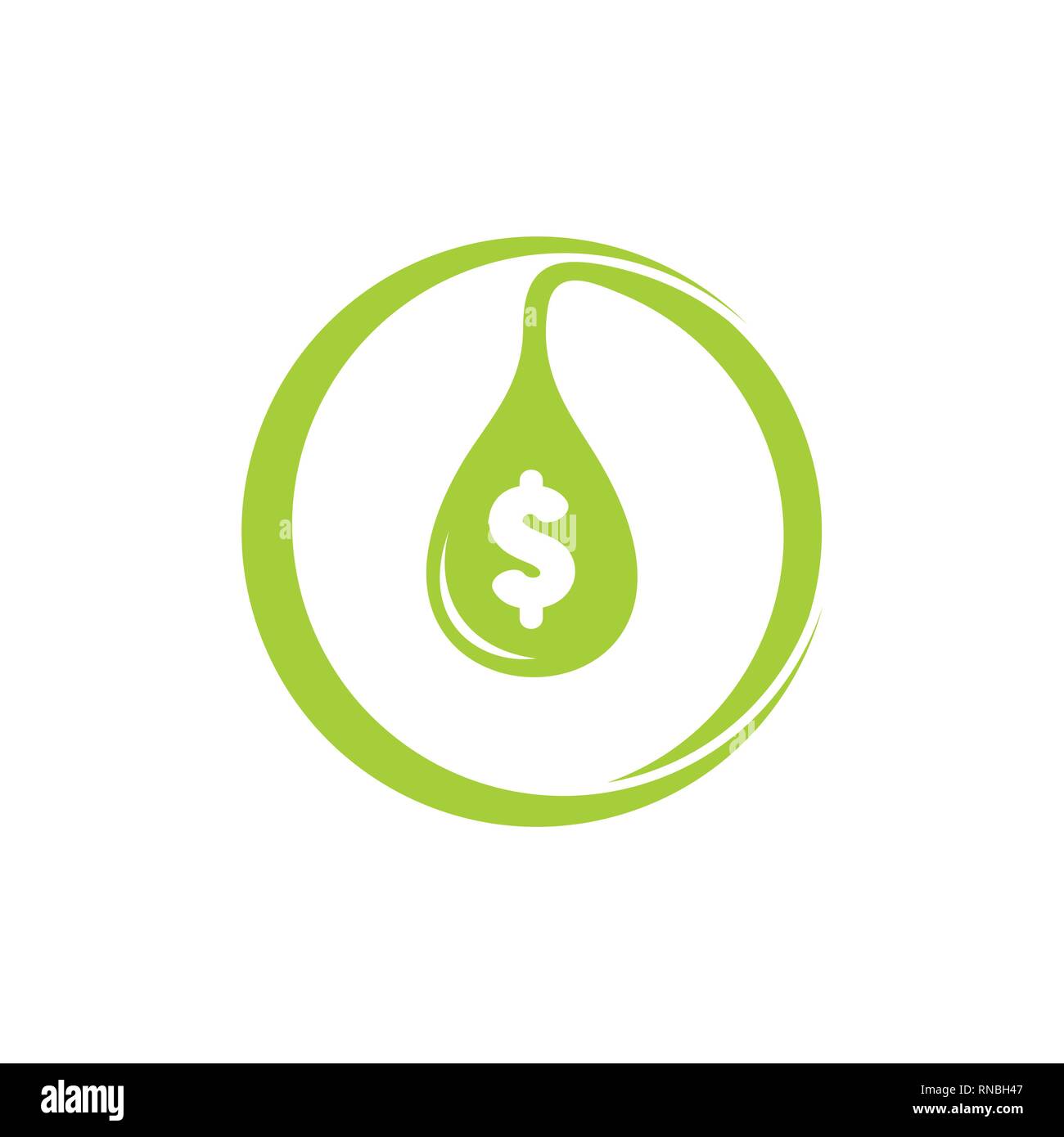 fresh money dollar drop water circle symbol vector Stock Vector Image ...