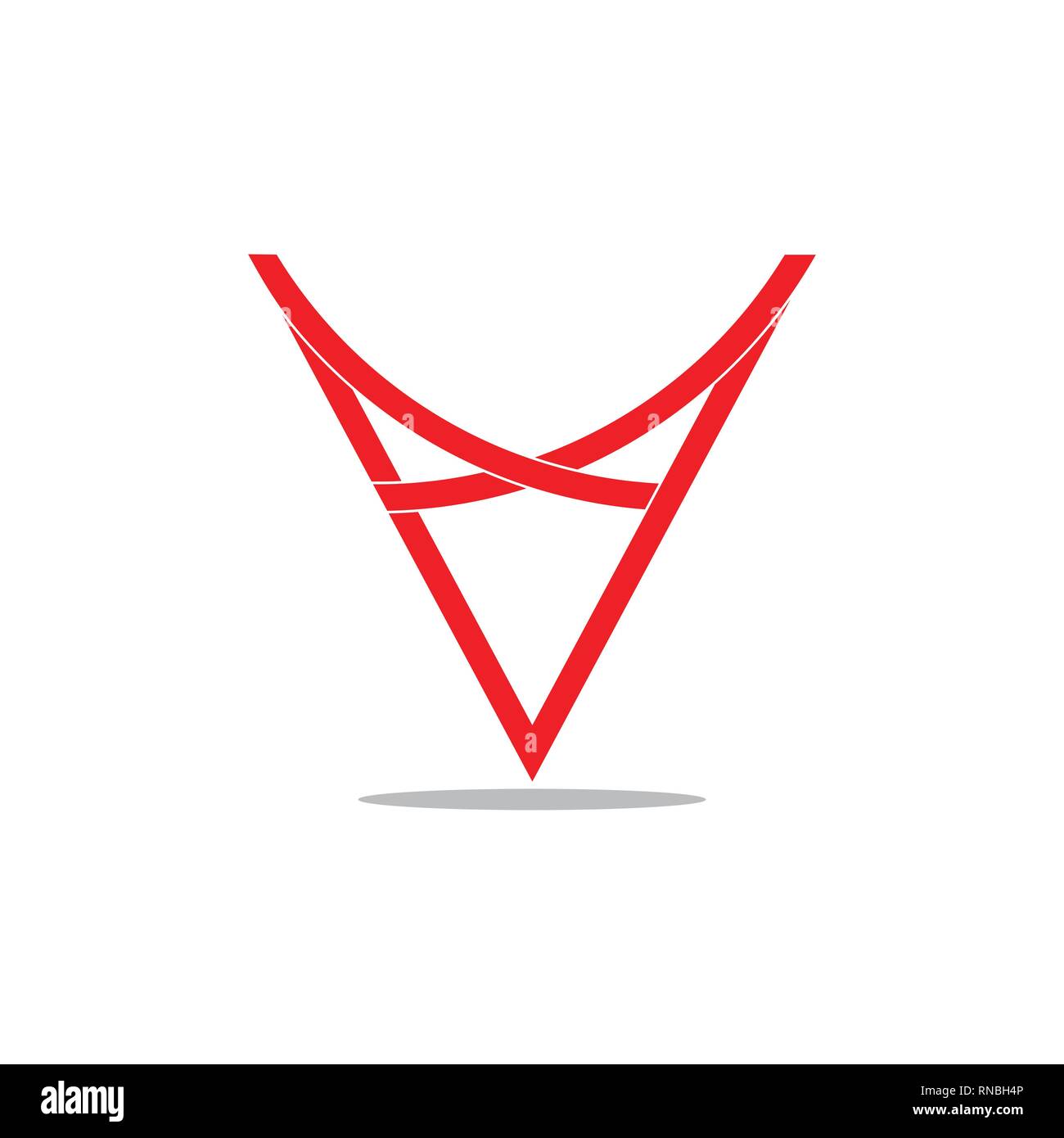 letter v simple geometric thin line logo vector Stock Vector Image ...