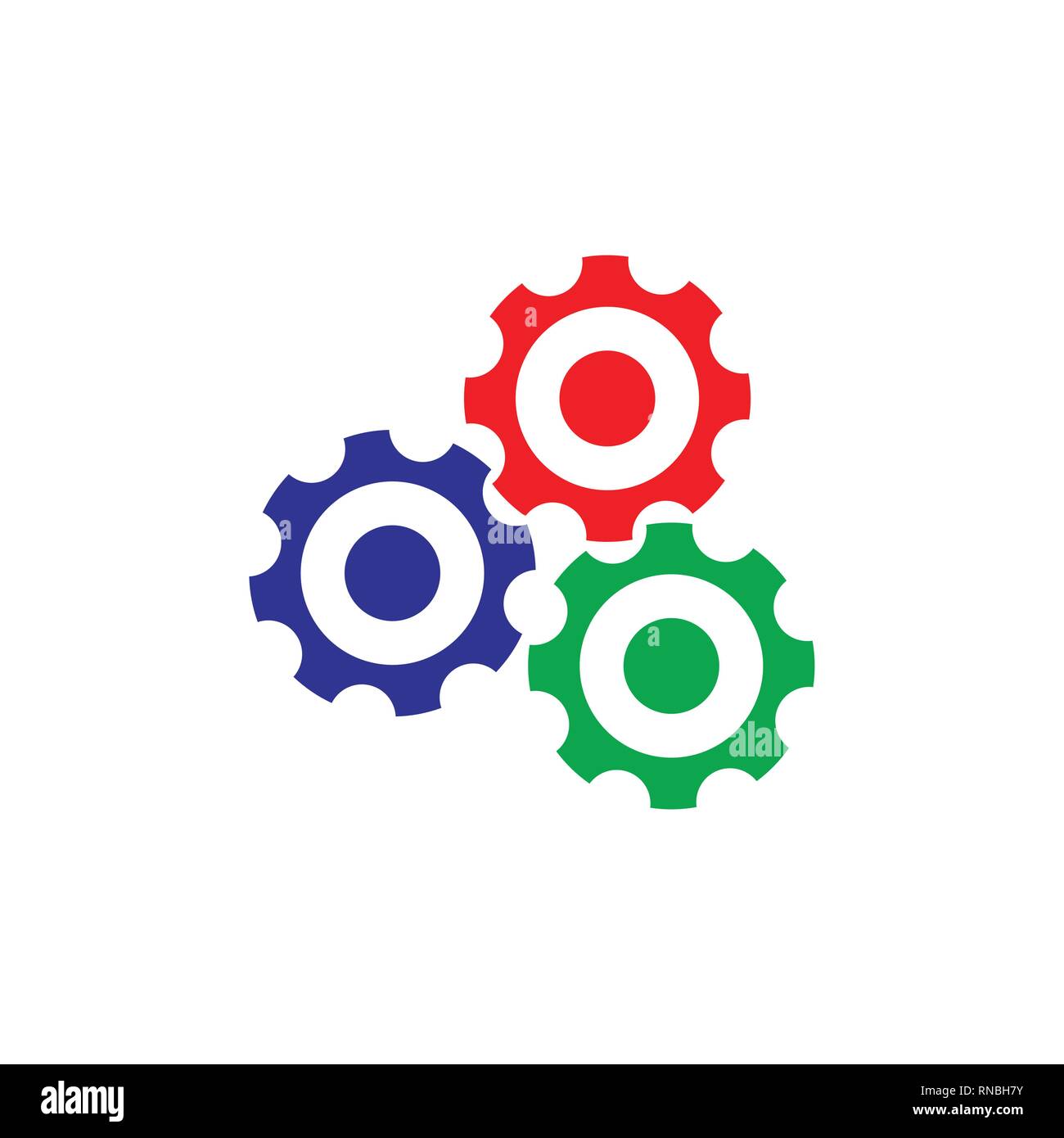 cute three colorful cog dots machine symbol logo vector Stock Vector ...