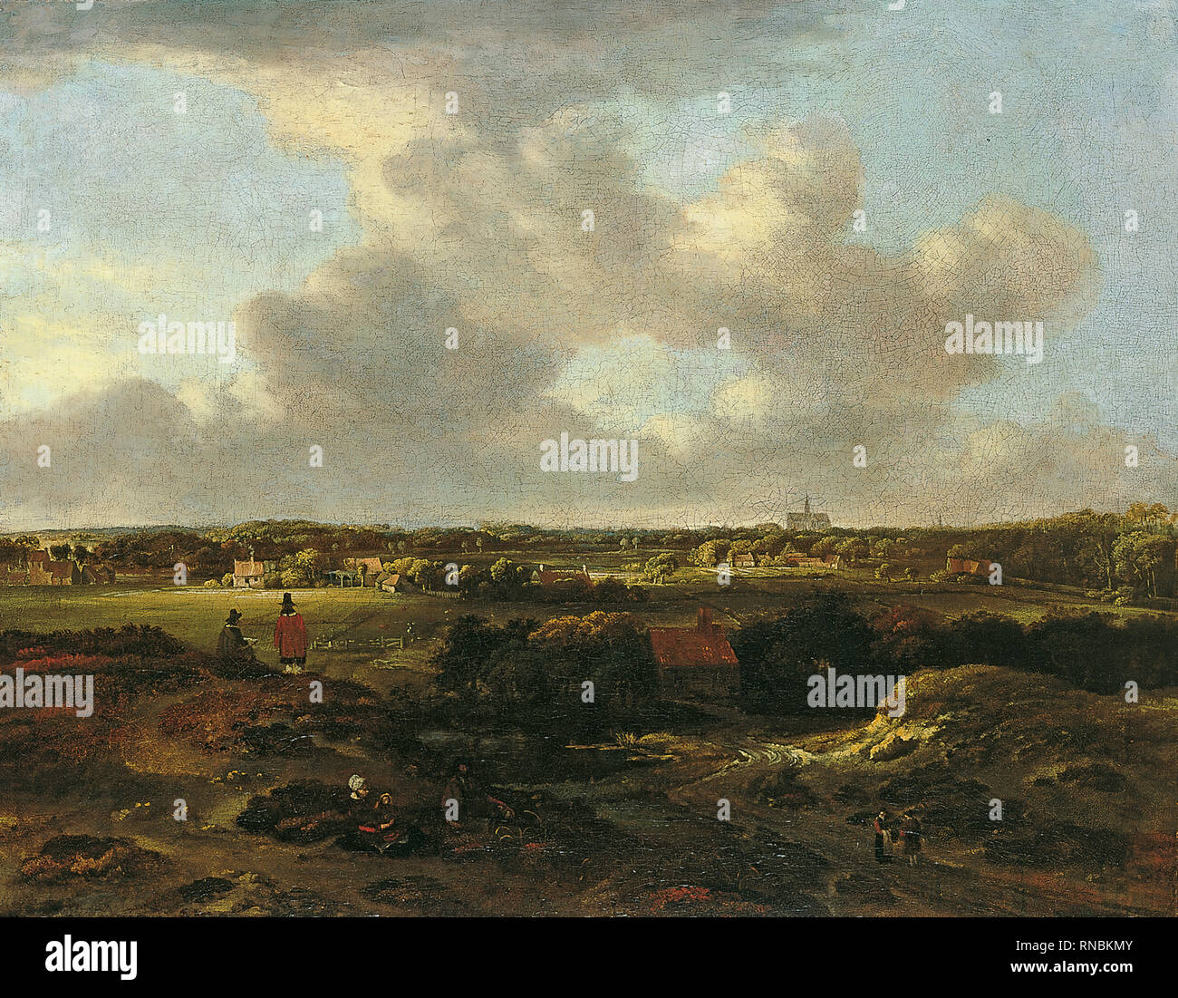 Jan Vermeer van Haarlem II (Haarlem, 1628 -1691). View of Haarlem from ...