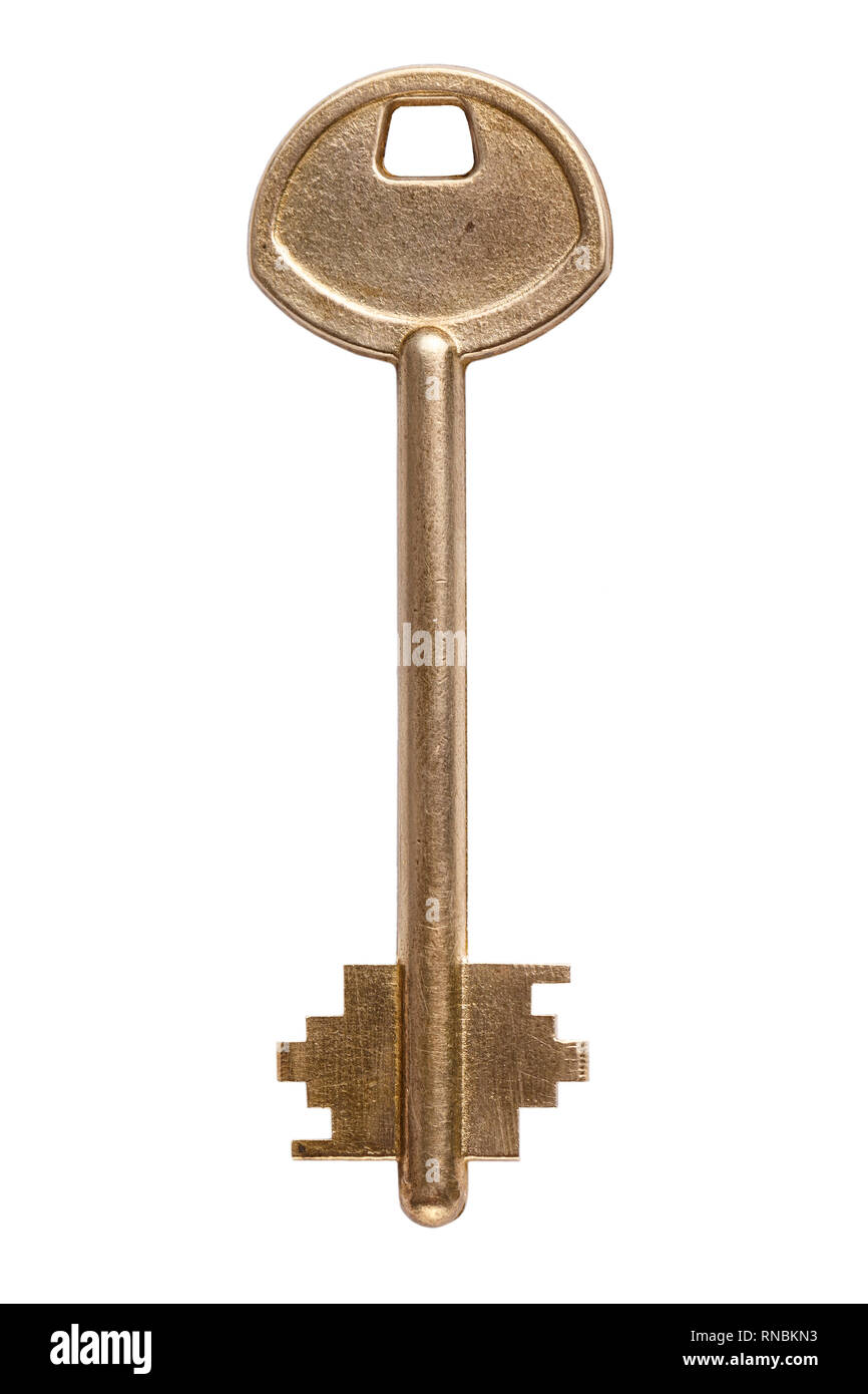 door key isolated on white background. clipping path. space for text ...