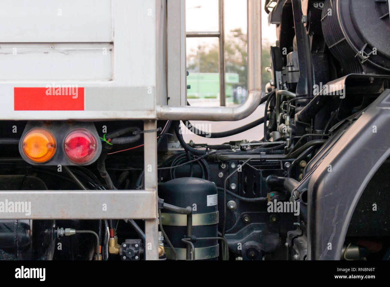 Photo of The trailer joint and its engine on the road of Bangkok ...