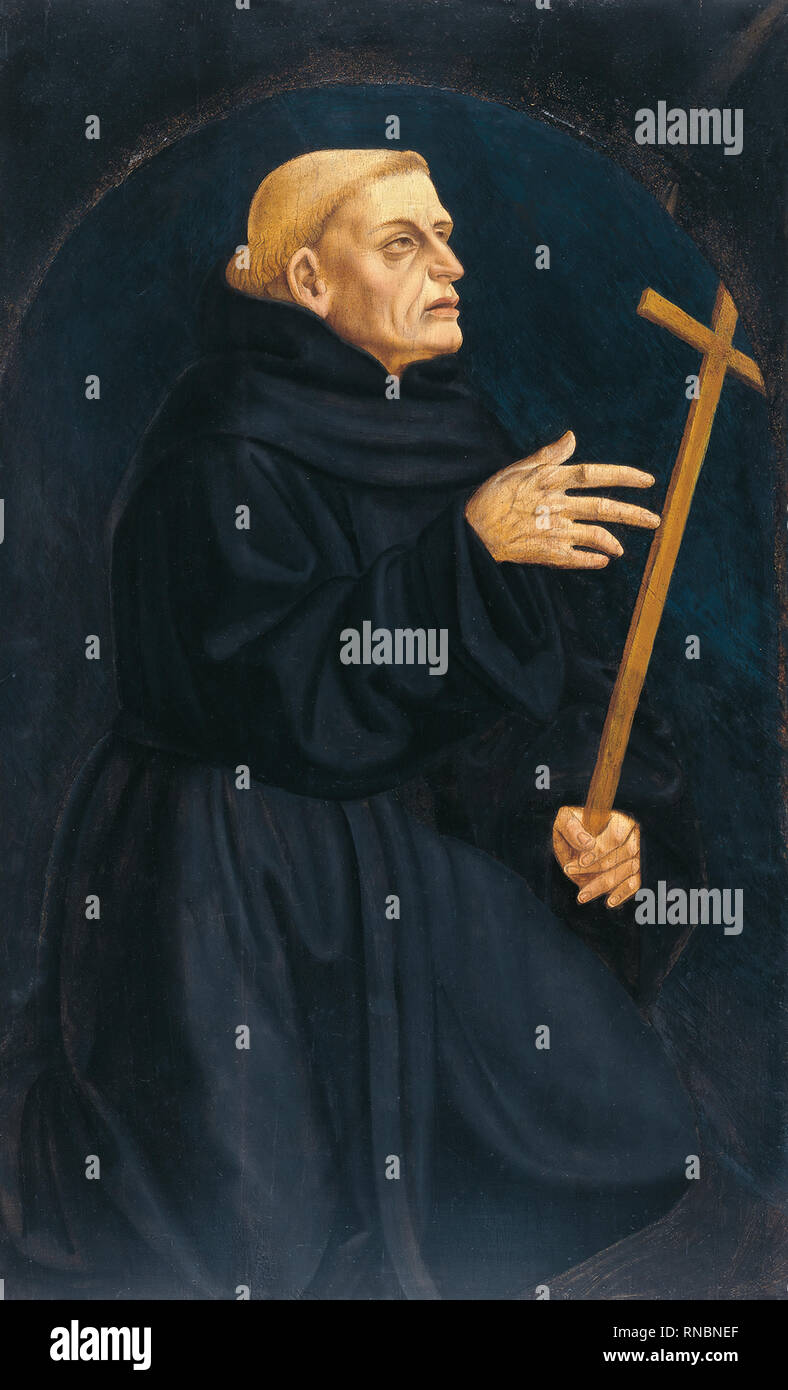 Domenico Veneziano (Active in 1438-Florence, 1461). Monk holding a ...