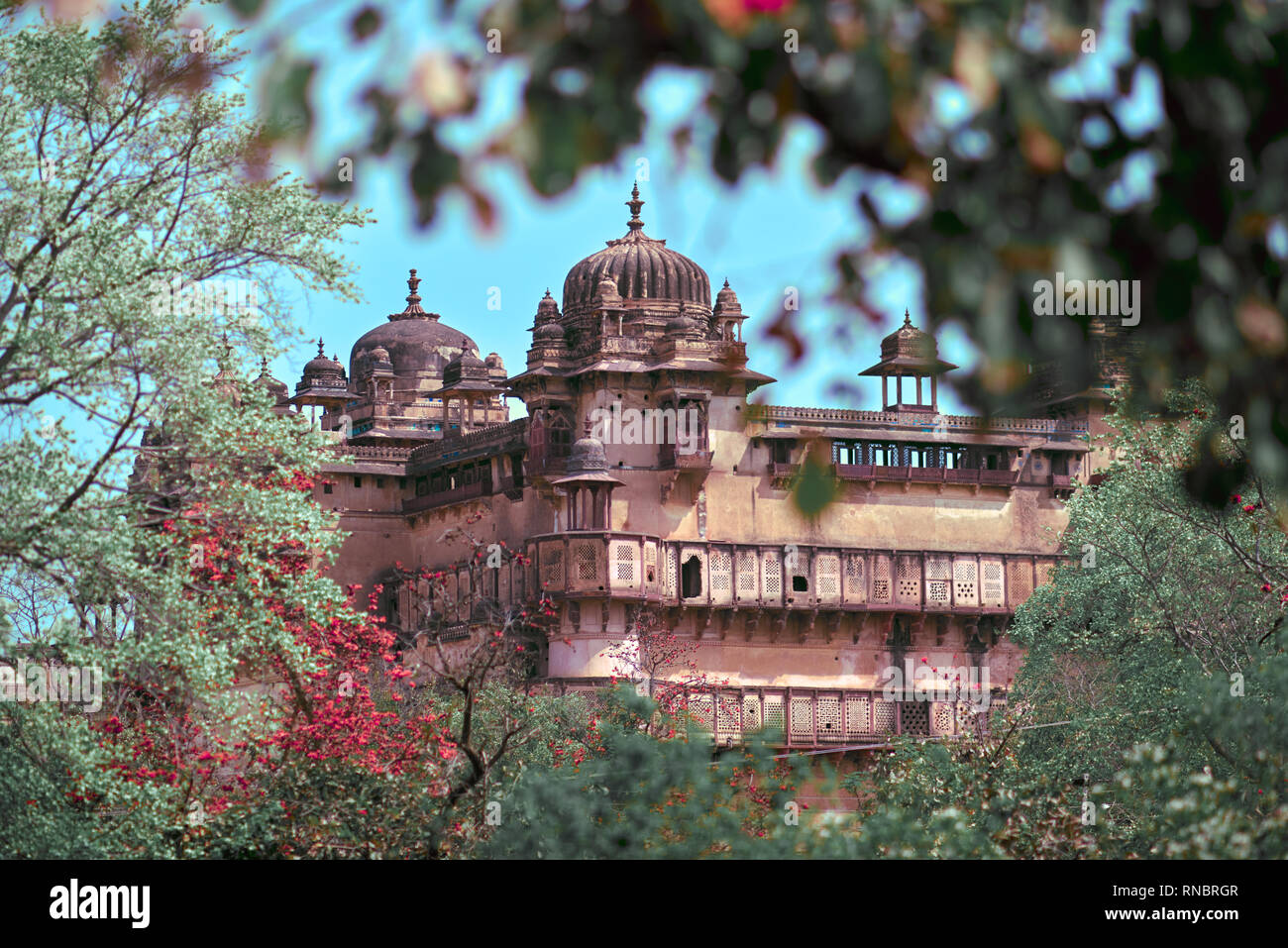 Jahangir Mahal, inside Orchha Fort. Orchha, Madhya Pradesh, India Stock ...