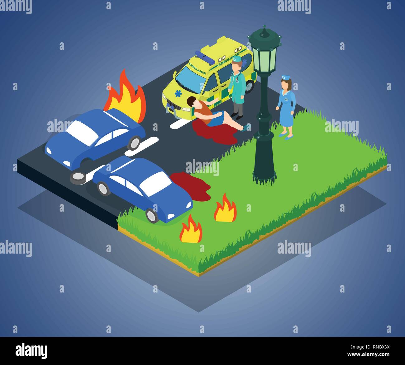 Crash concept banner, isometric style Stock Vector Image & Art - Alamy