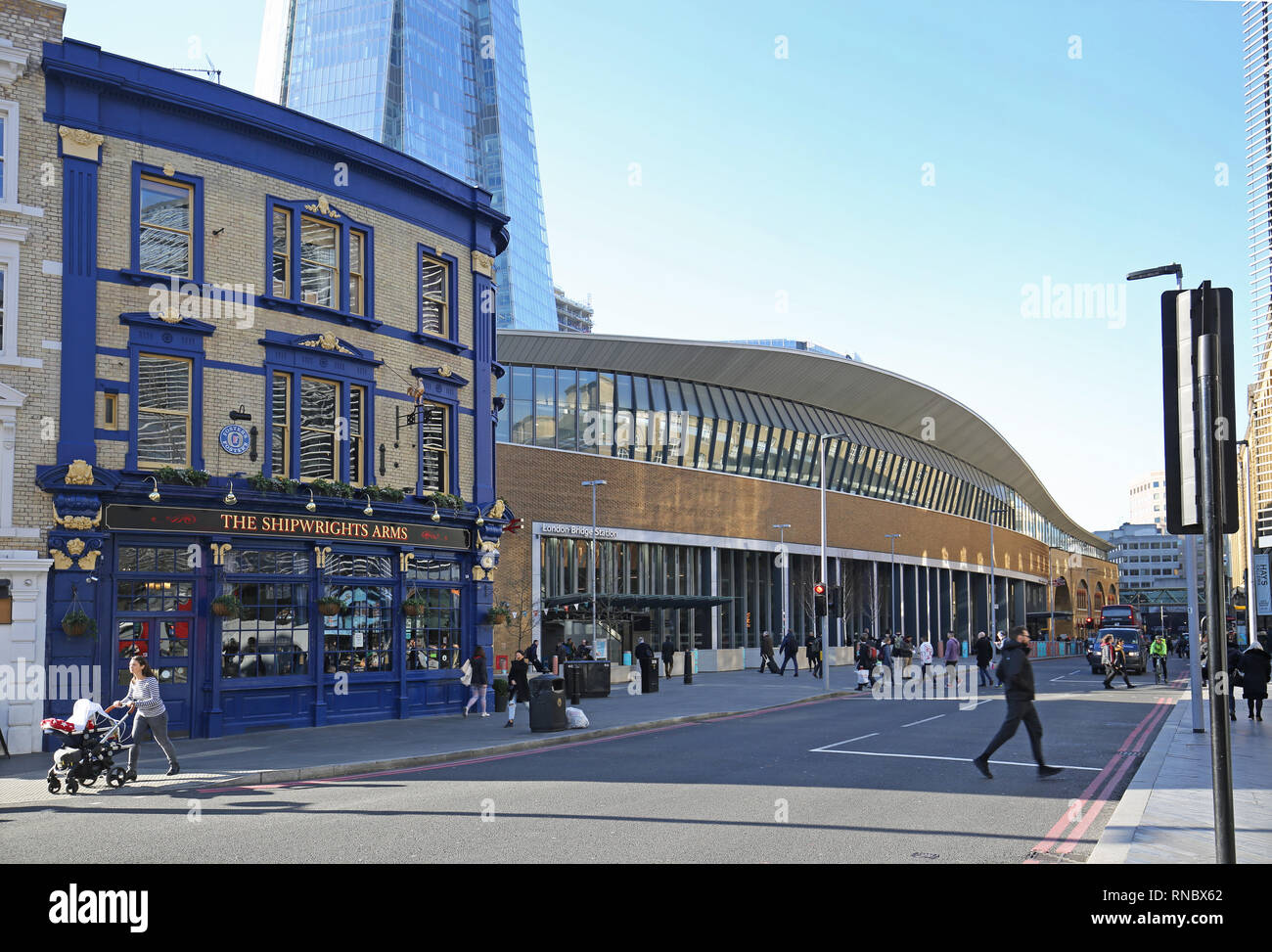 Northern entrance to the newly rebuilt London Bridge railway station on ...