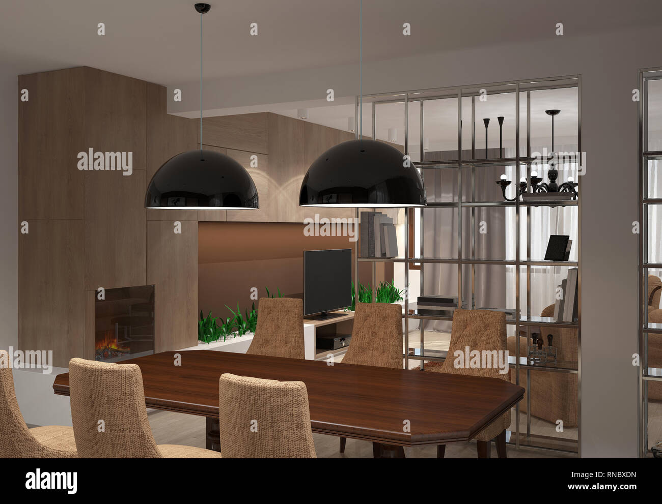 3d render on the living room Stock Photo - Alamy