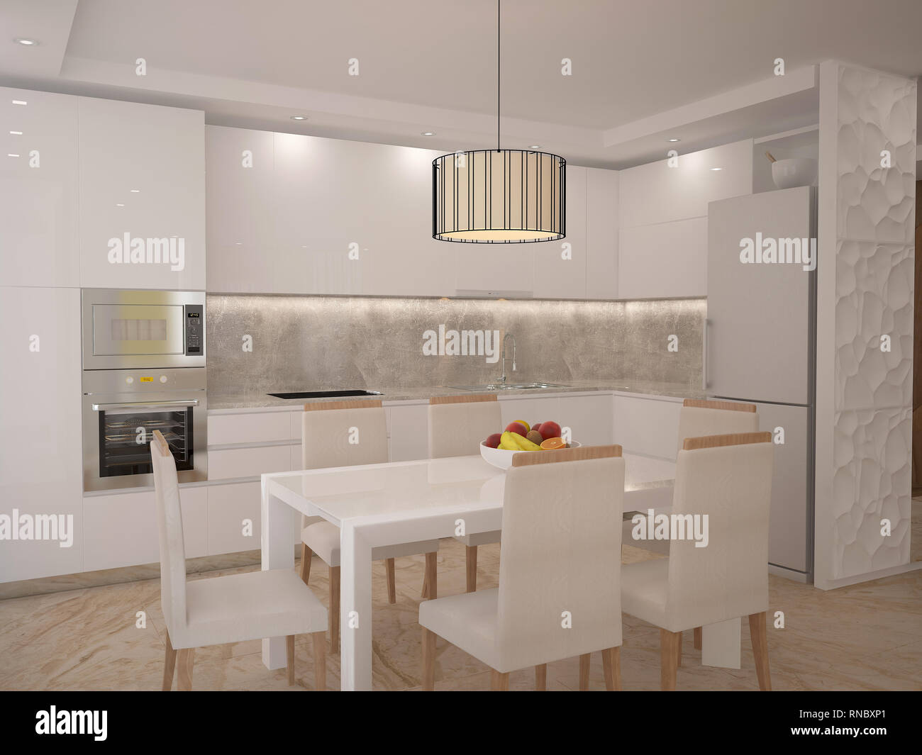 3d kitchen render Stock Photo - Alamy