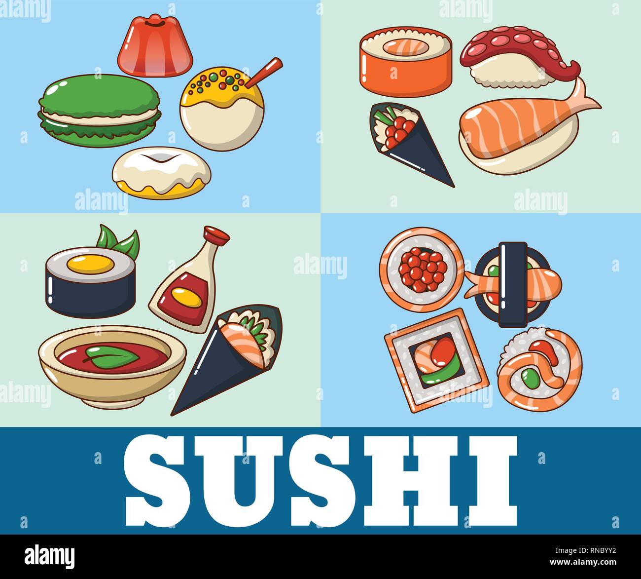 Sushi concept banner, cartoon style Stock Vector Image & Art - Alamy