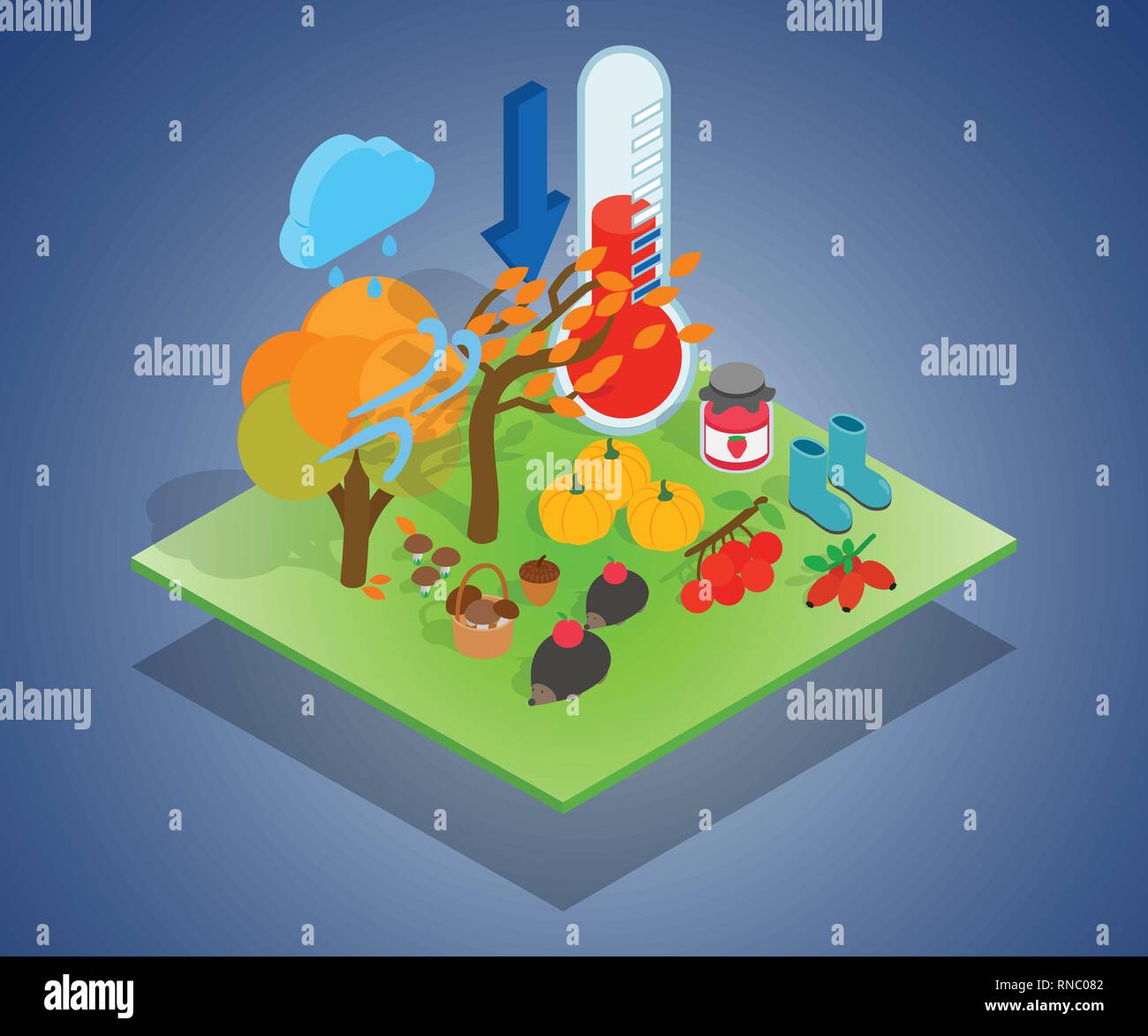 Fall concept banner, isometric style Stock Vector Image & Art - Alamy