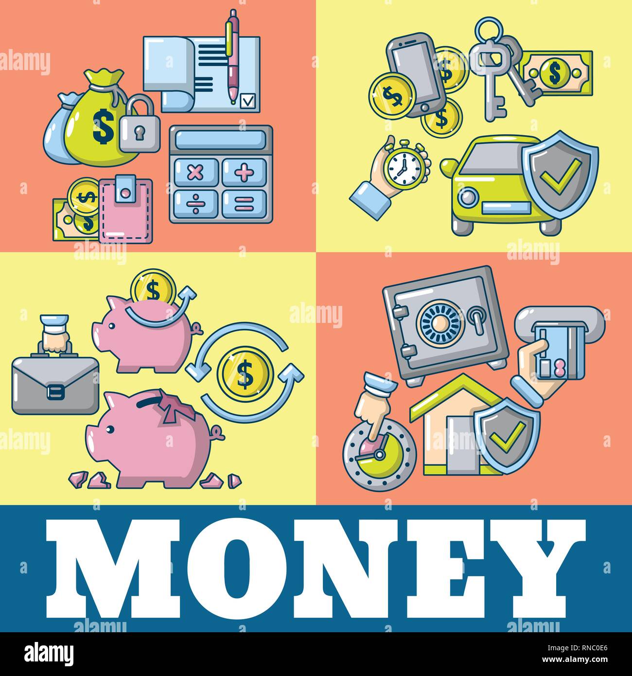 Money concept banner, cartoon style Stock Vector Image & Art - Alamy