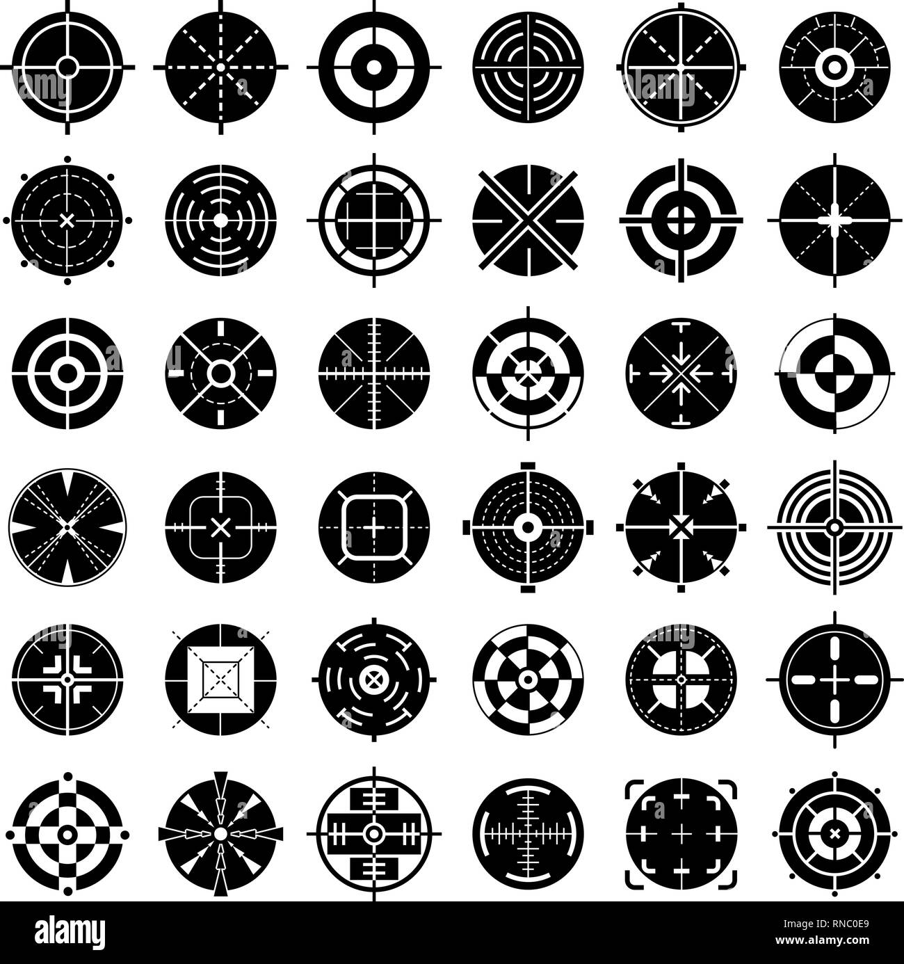 Set crosshair army target Black and White Stock Photos & Images - Alamy