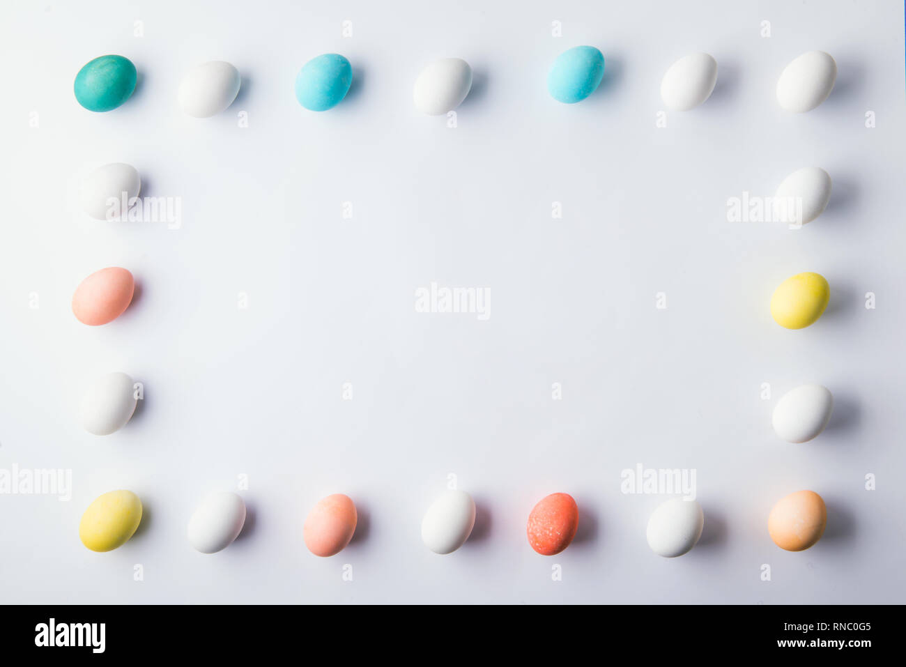 Easter eggs border frame with space for your text Stock Photo - Alamy