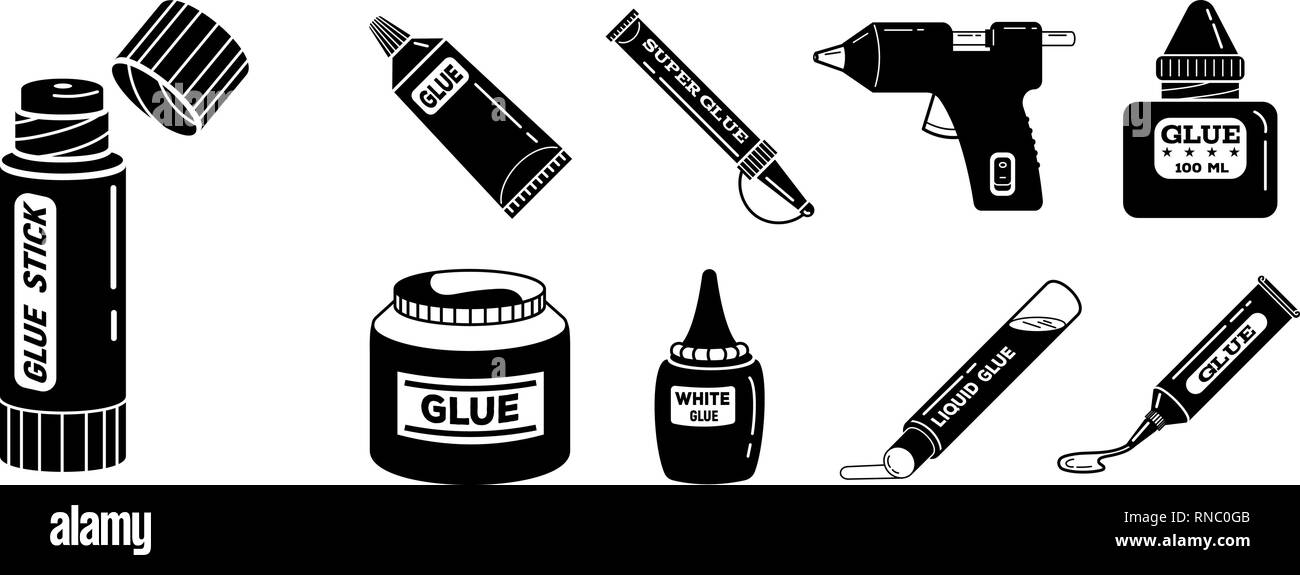 Glue icons set, simple style Stock Vector Image & Art - Alamy