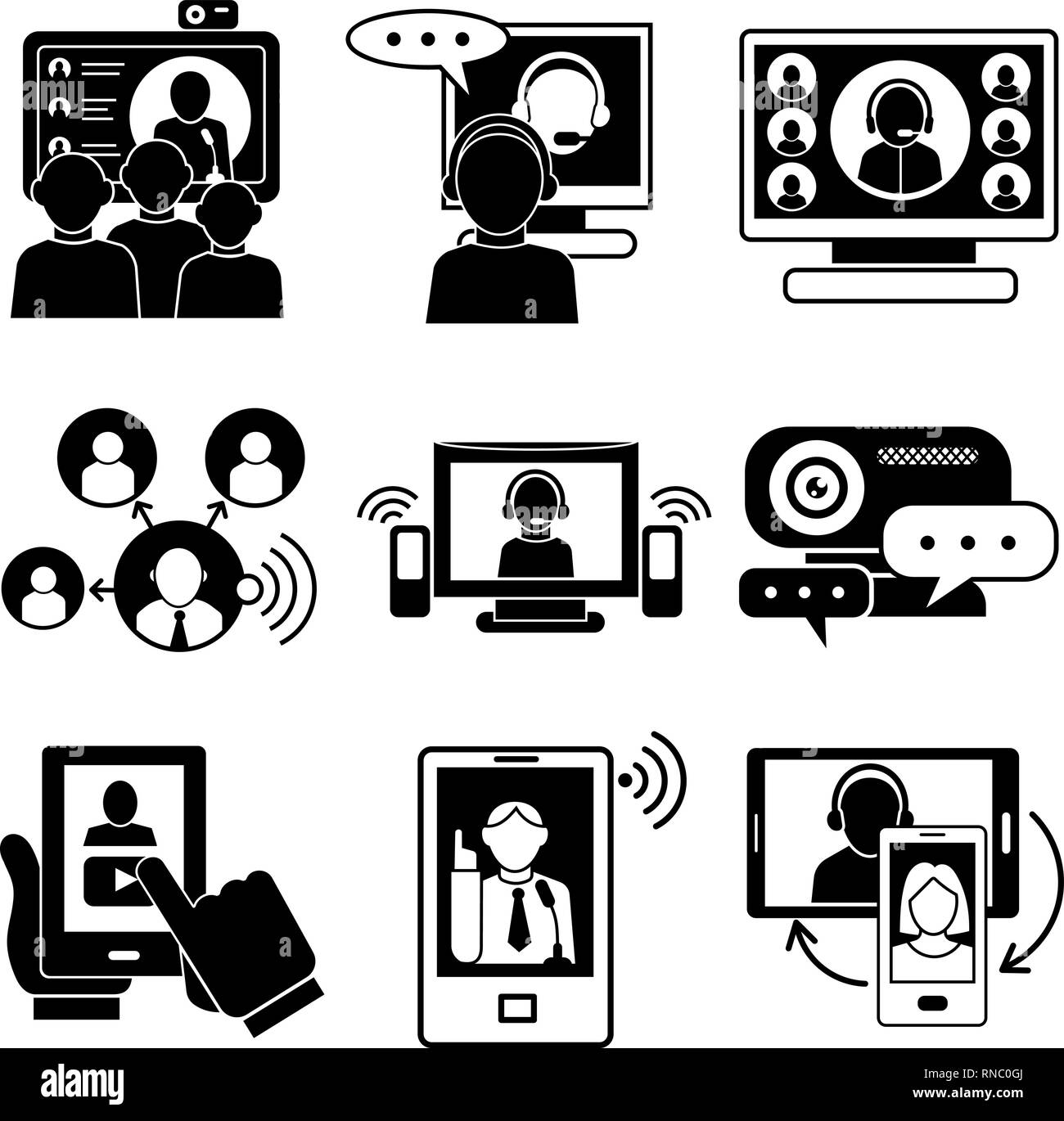 Webinar icons set, simple style Stock Vector Image & Art - Alamy