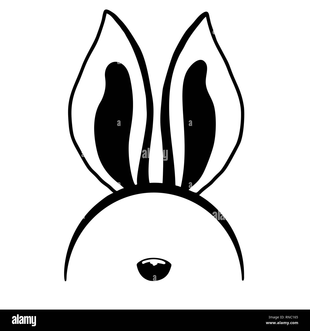 Sketch rabbit ears with a nose. Easter bunny. Vector Stock Vector Image ...