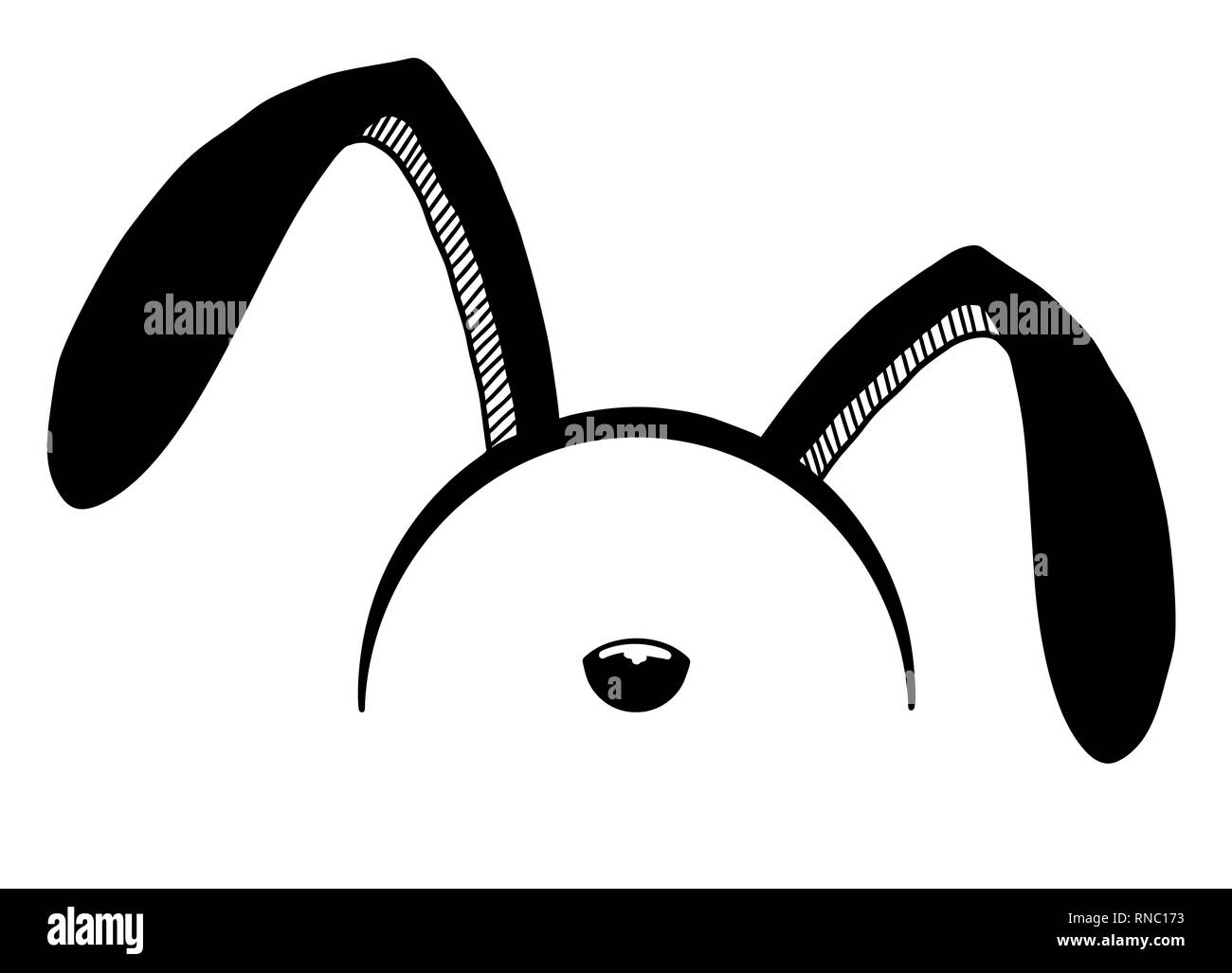 Sketch rabbit ears with a nose. Easter bunny. Vector Stock Vector Image ...
