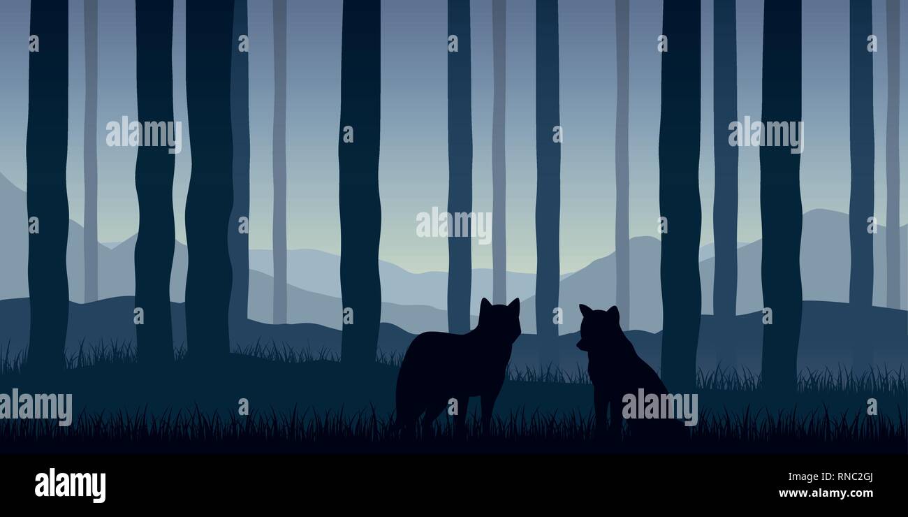 Wolf animal wolves wood forest Stock Vector Images - Alamy