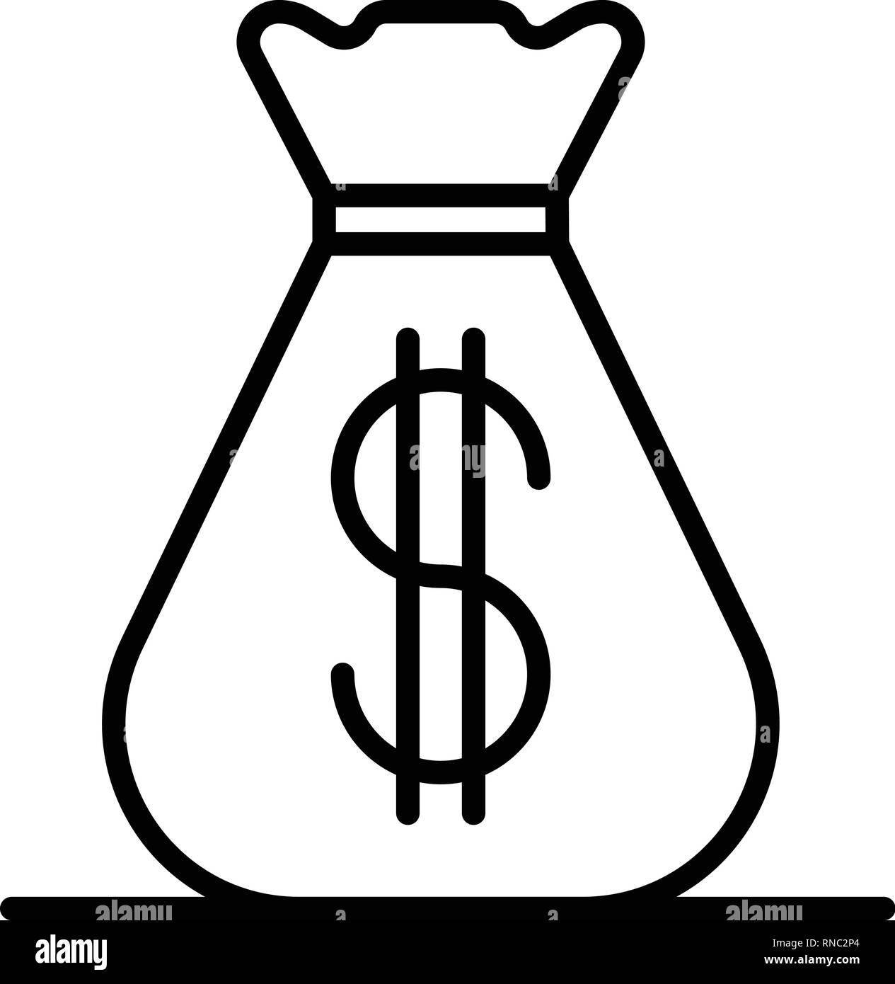 Money bag icon, outline style Stock Vector Image & Art - Alamy