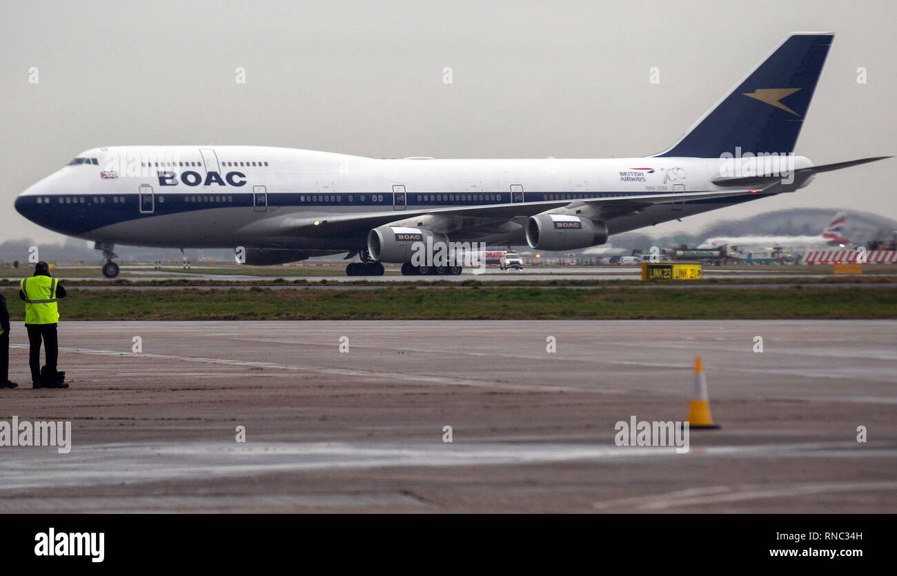 A Boeing 747 in British Overseas Airways Corporation (BOAC) livery, the ...