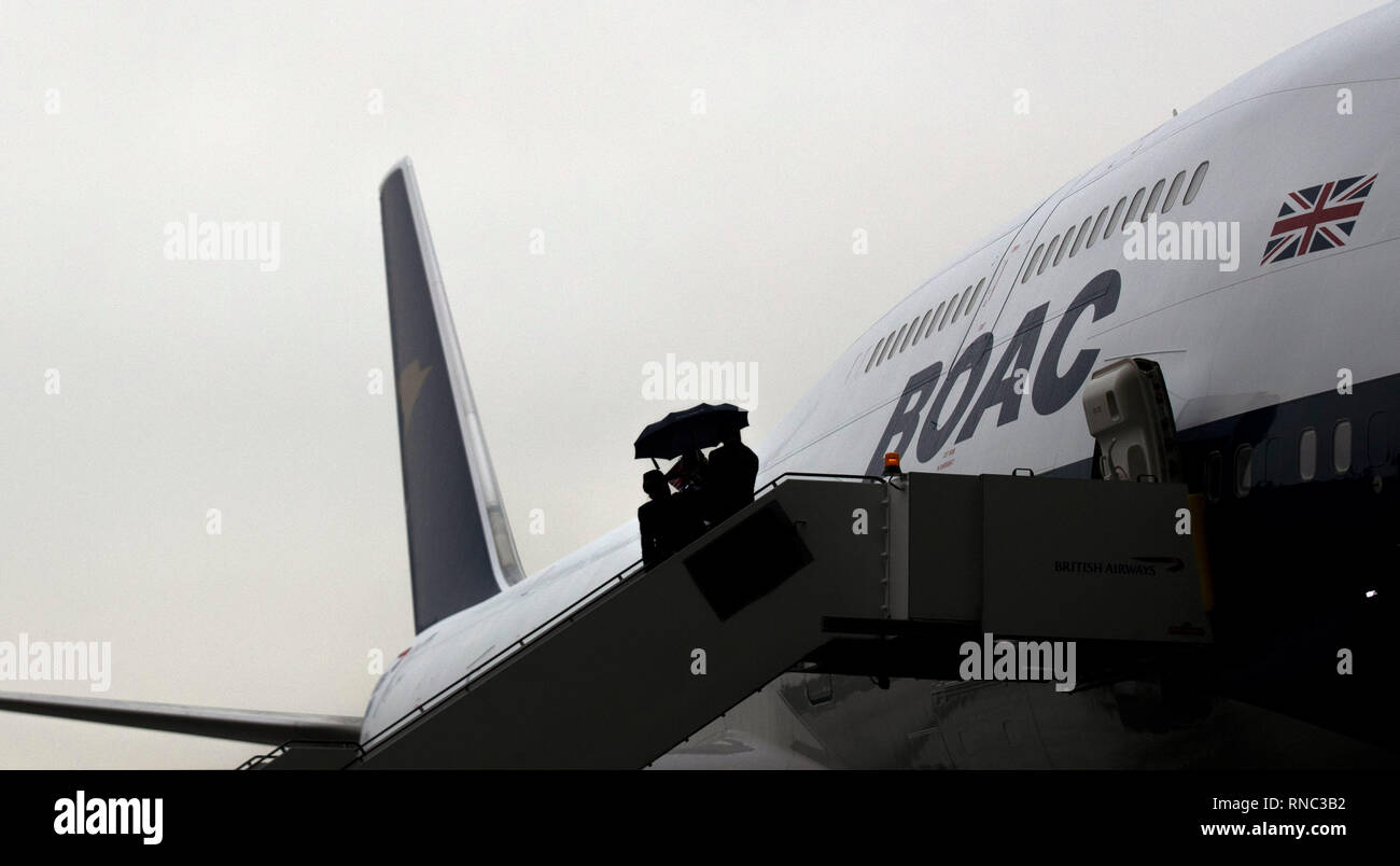 A Boeing 747 in British Overseas Airways Corporation (BOAC) livery, the ...